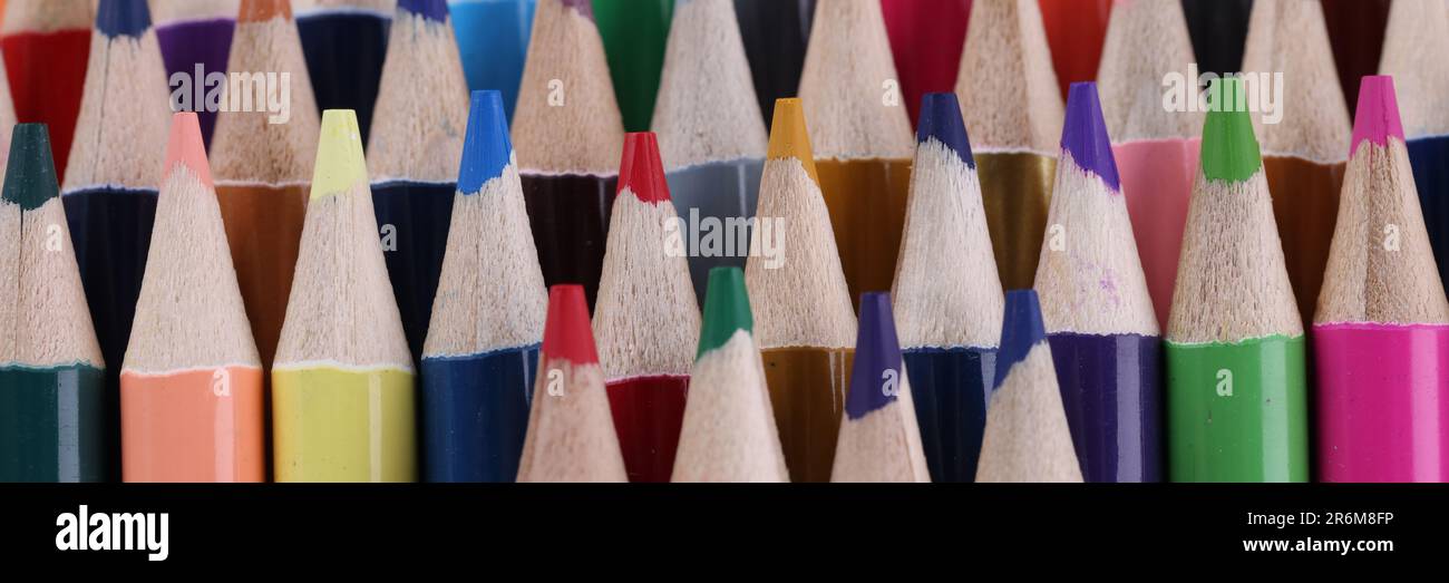 Macro photography of colored pencils. Background of colorful sharpened colored pencils Stock ...