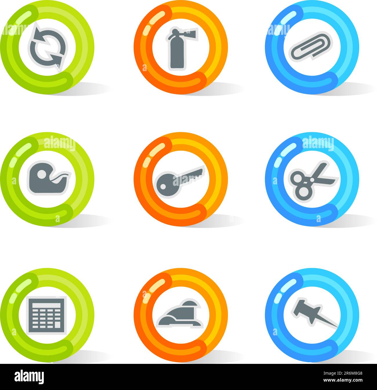 Stylish colorful gel Icons with device symbols; easy edit layered files ...