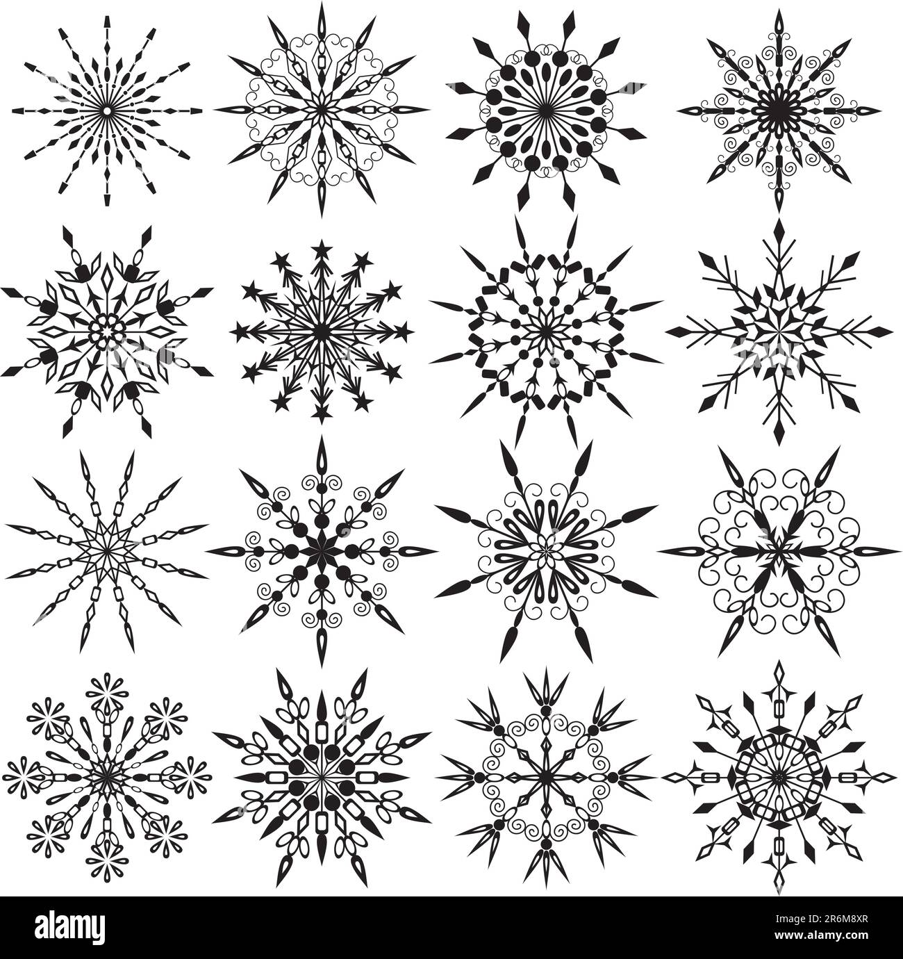 Snowflakes, vector illustration Stock Vector Image & Art - Alamy