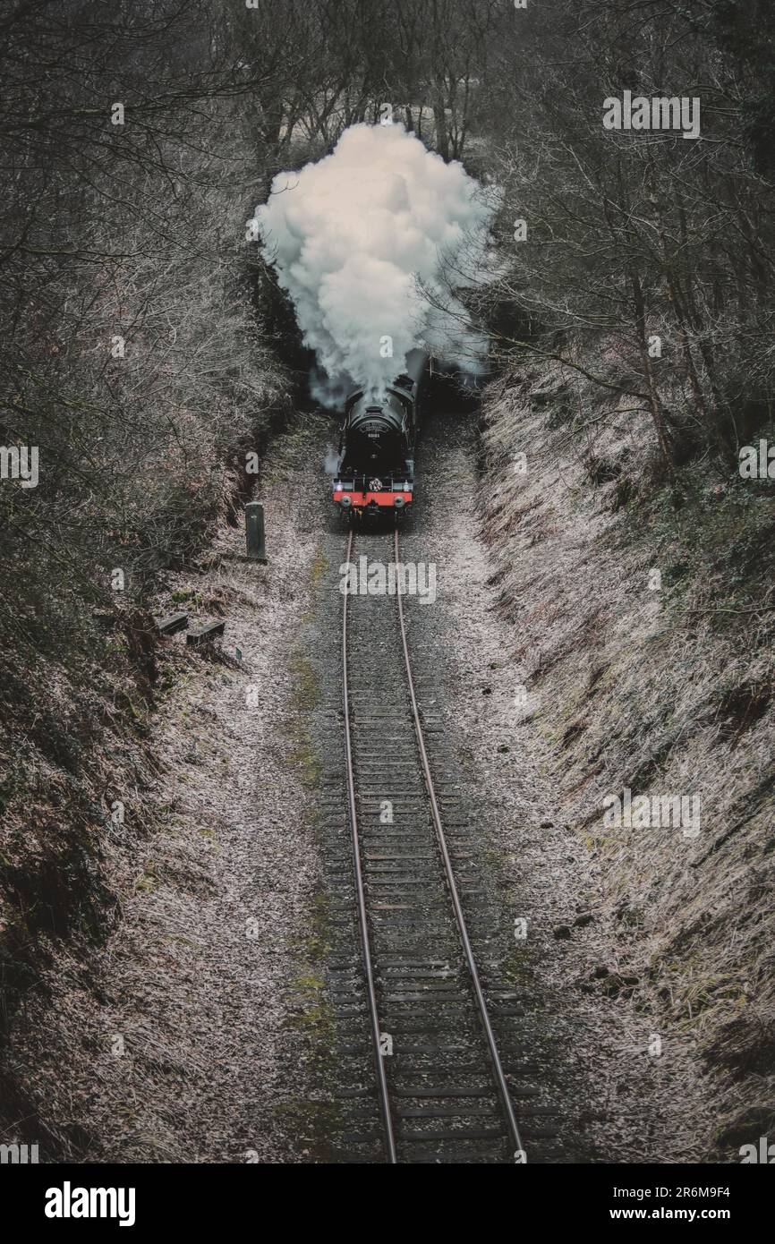 Steam Train in Rural Scene Stock Photo - Alamy