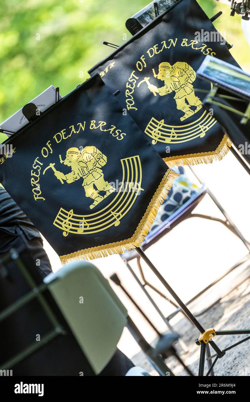 Forest of Dean Brass band music stand pennants. The Forester miner ...