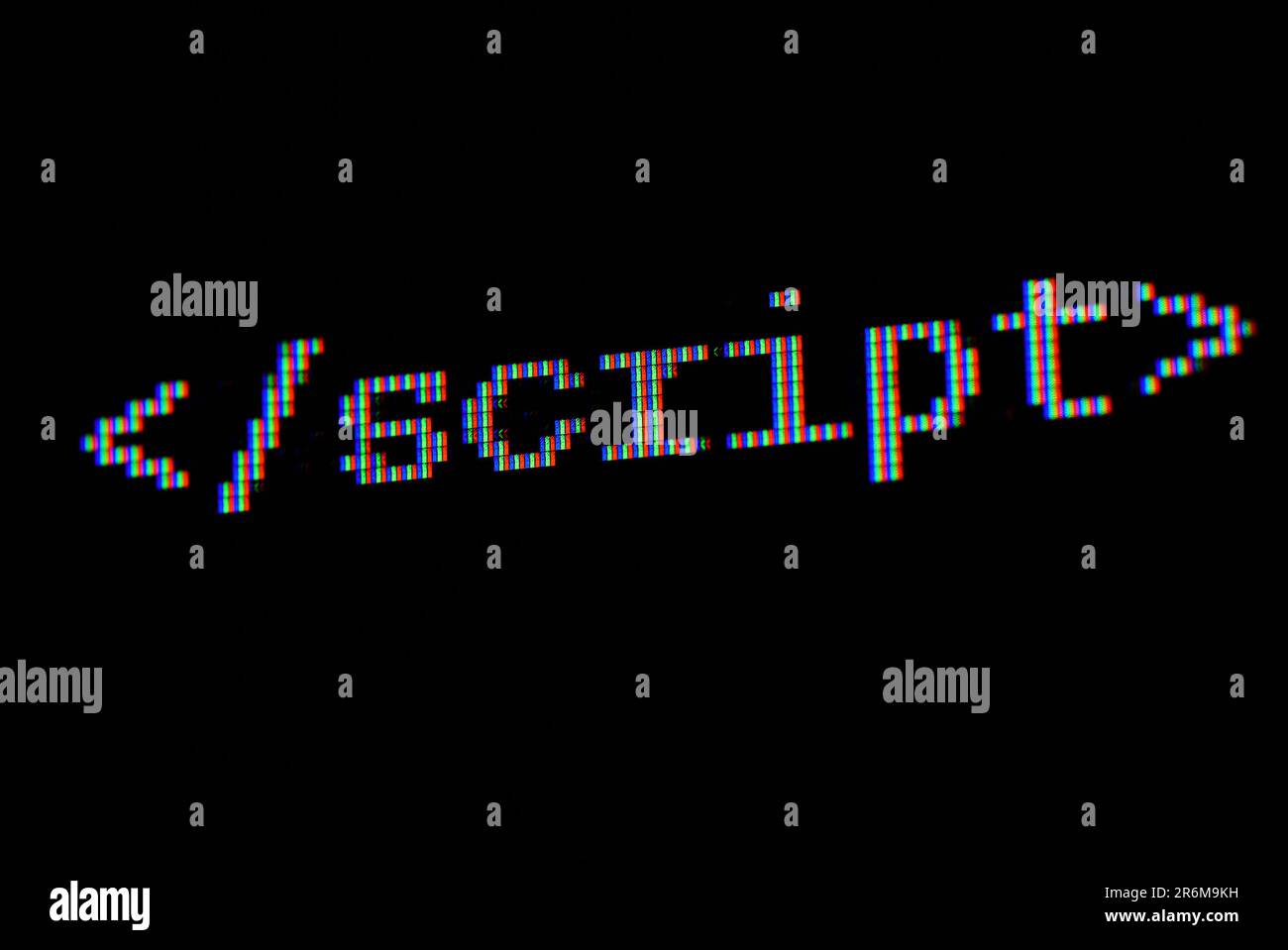 Script inscription on the computer screen Stock Photo - Alamy