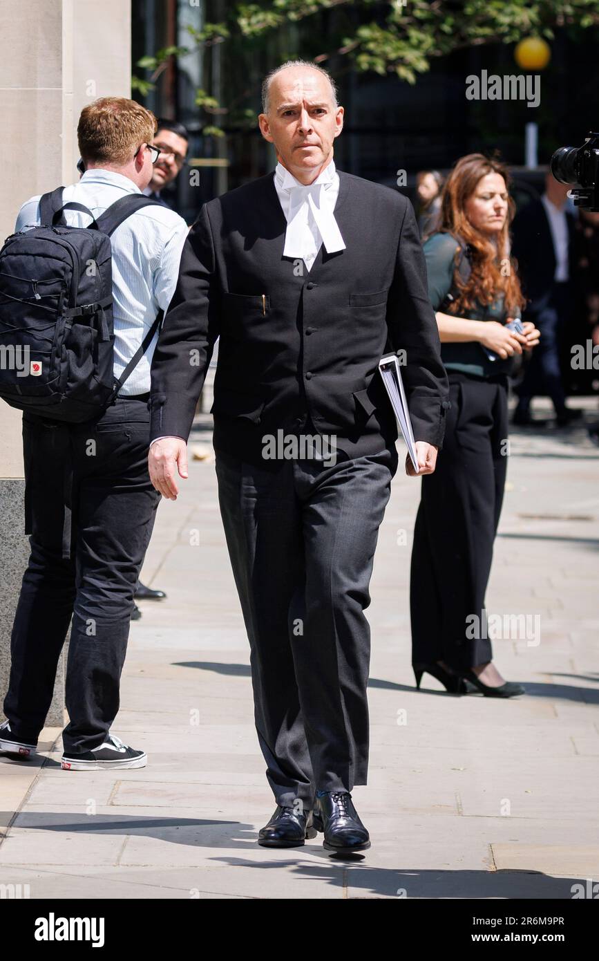 Andrew Green KC at the High Court today during the third day of trial ...