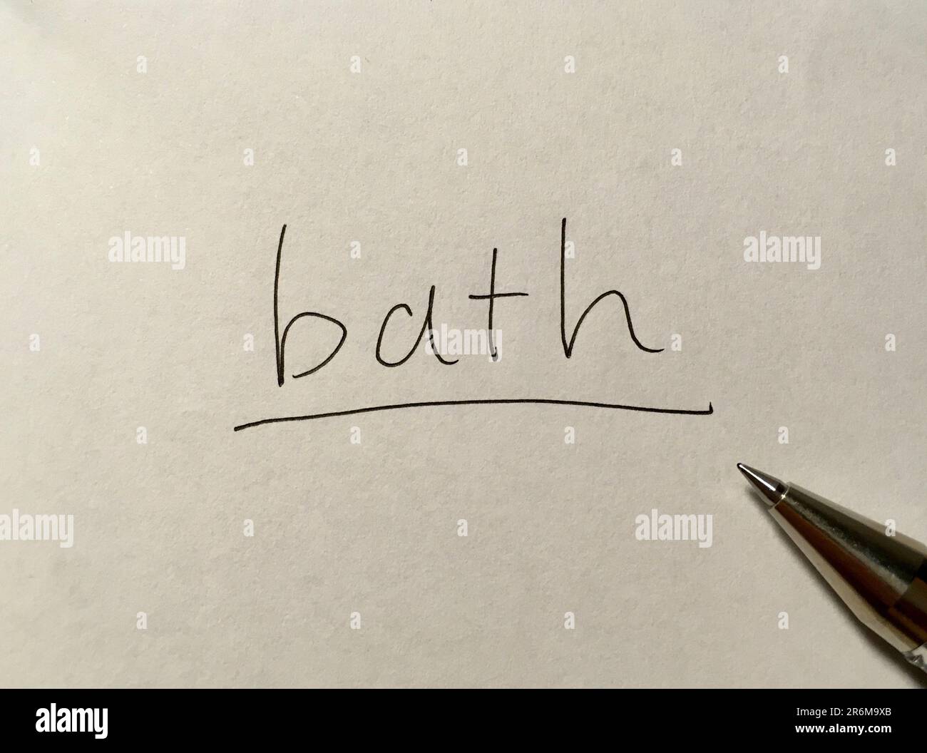 Bath concept word on paper background Stock Photo - Alamy
