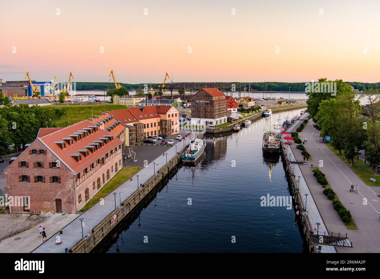KLAIPEDA, LITHUANIA - JUNE 2022: Scenic aerial view of the Old town of ...