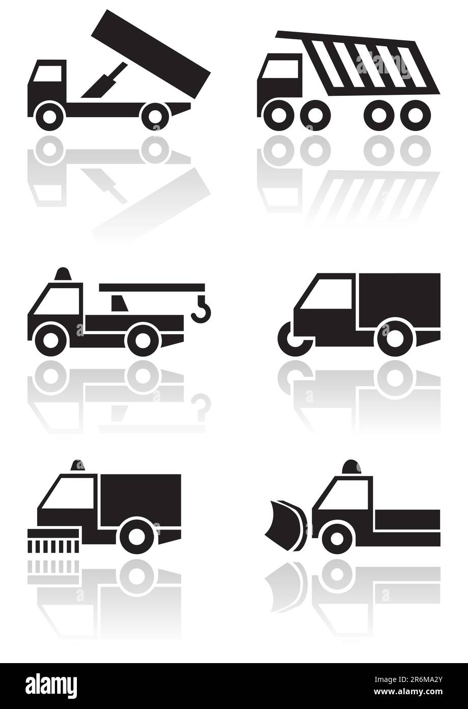 Vector set of different truck symbols. All vector objects are isolated ...