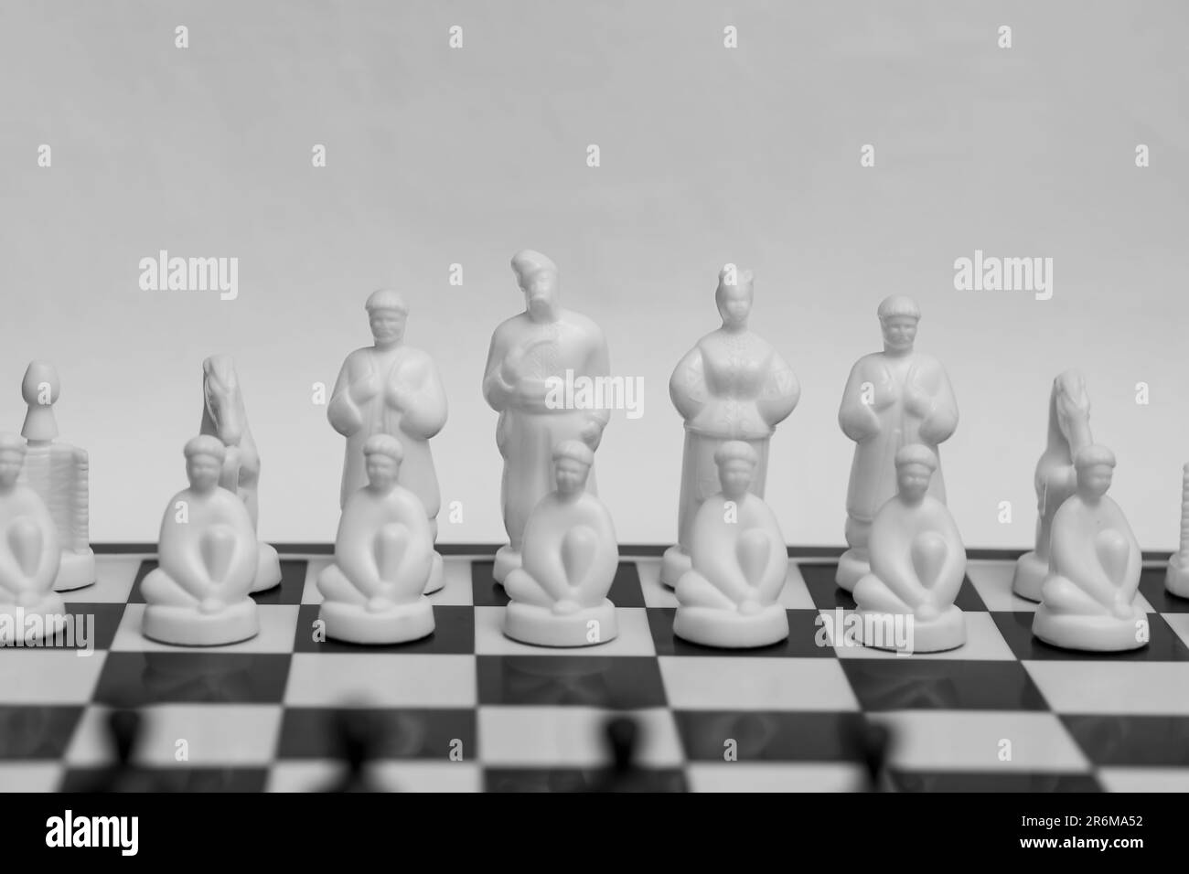 Ukrainian chess with Gogol's heroes on the board symbolizes battle and ...