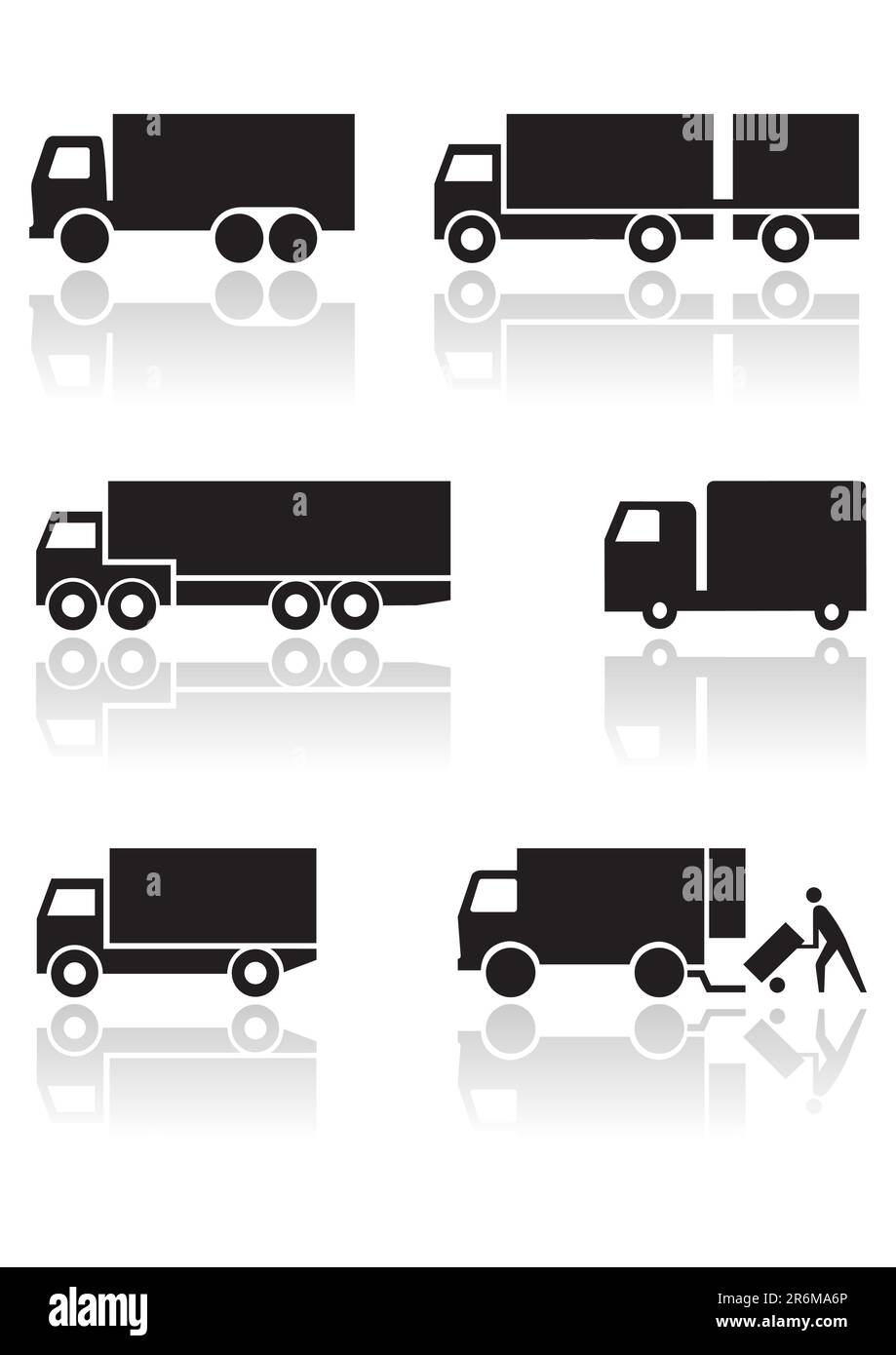 Vector set of different truck symbols. All vector objects are isolated ...