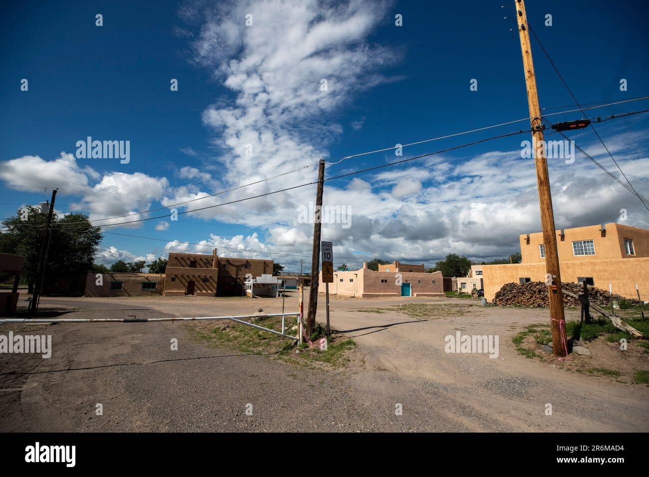 Pictured is the main square of Santa Clara Pueblo in northern New ...