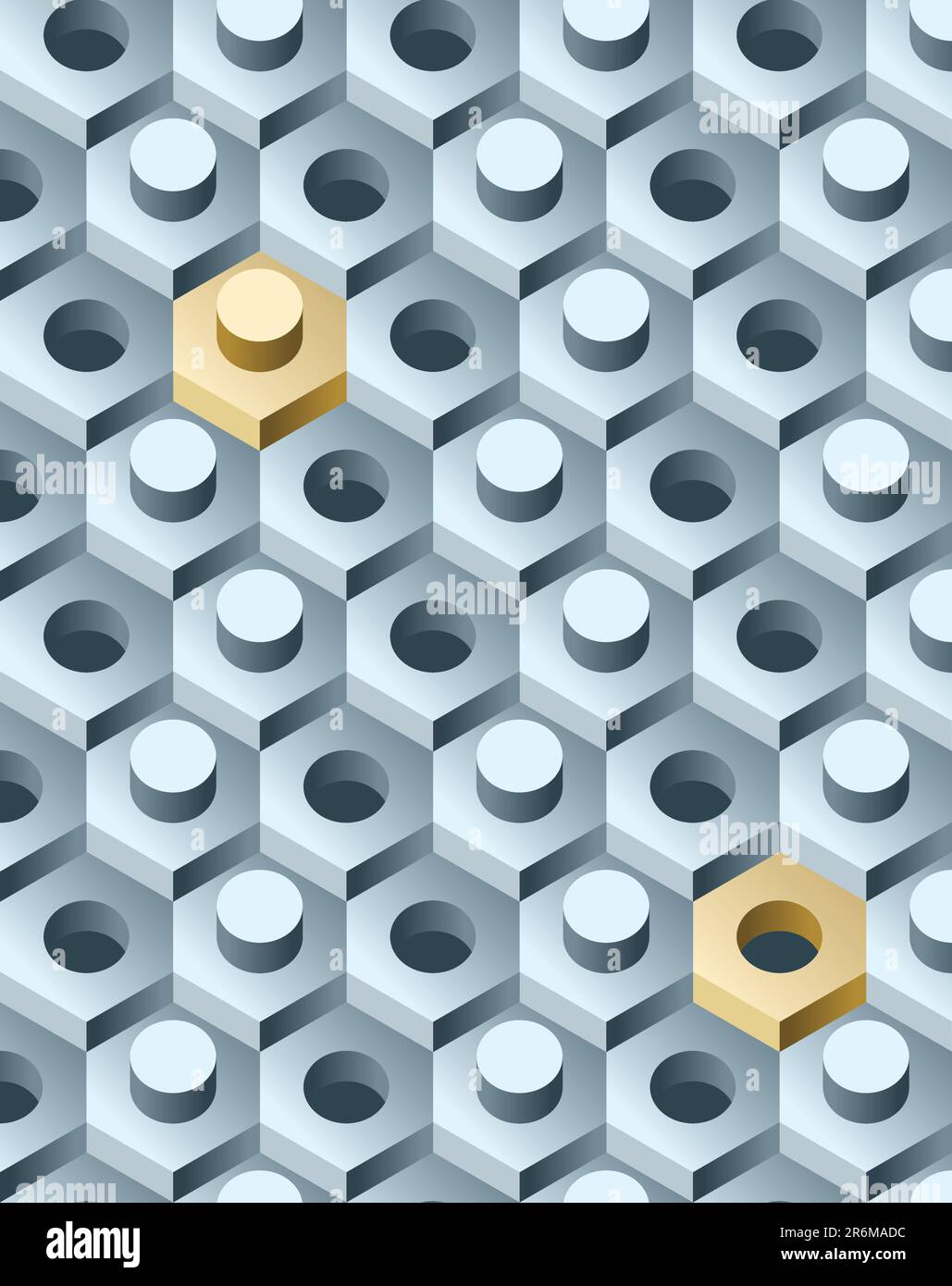 Bolts and screws 3D pattern. Vector Illustration Stock Vector Image ...