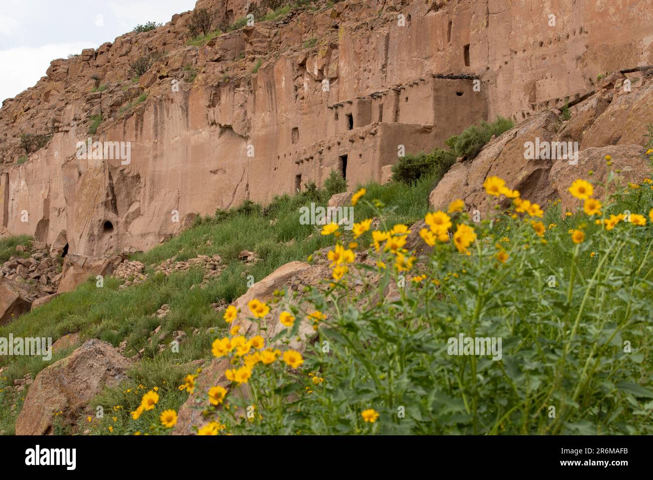 Pictured is the Cliffside of the Puye Cliff Dwellings in northern New ...