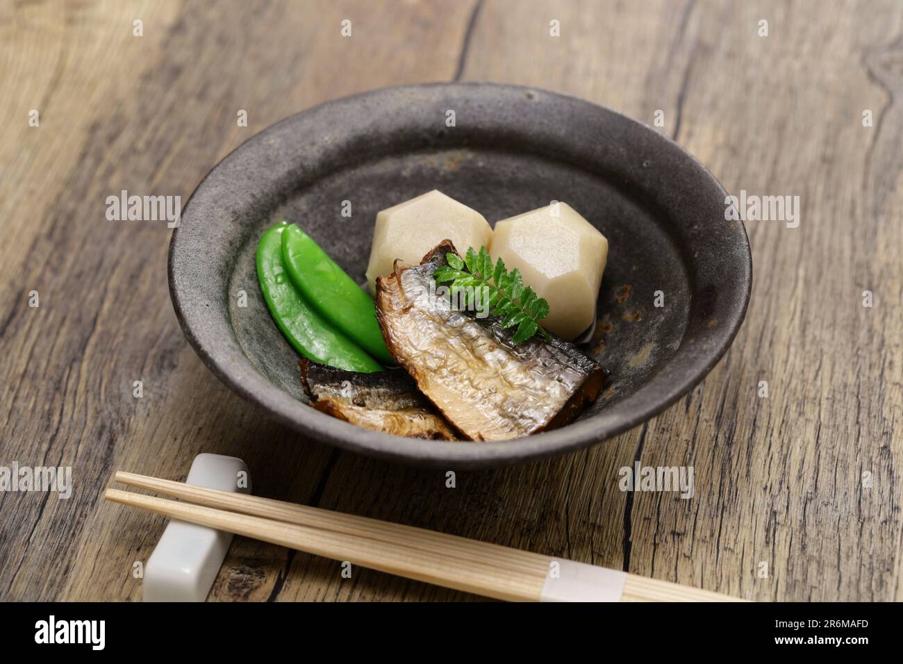 dried herring and taro simmered together. traditional Japanese cuisine ...
