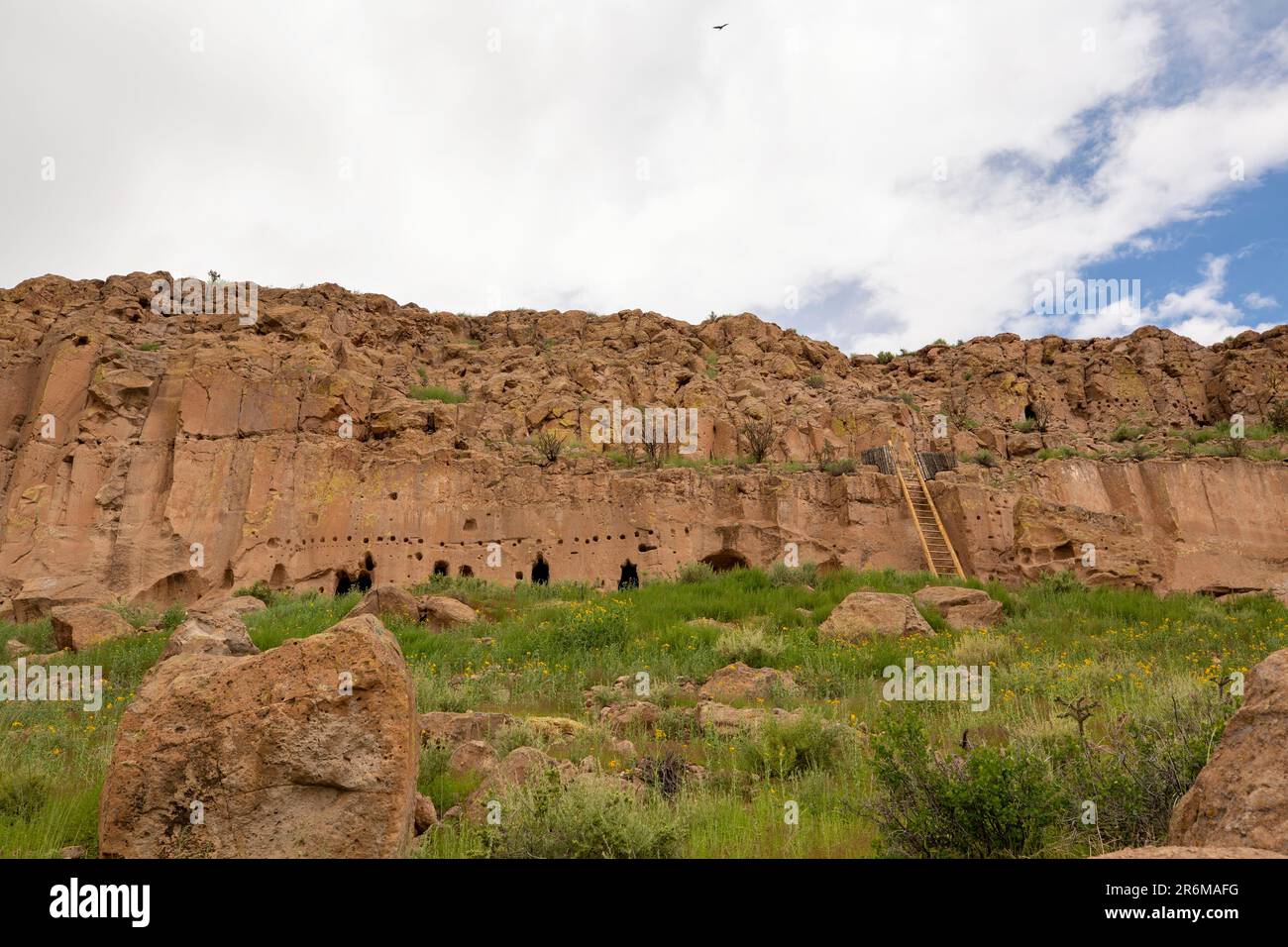 Pictured is the Cliffside of the Puye Cliff Dwellings in northern New ...