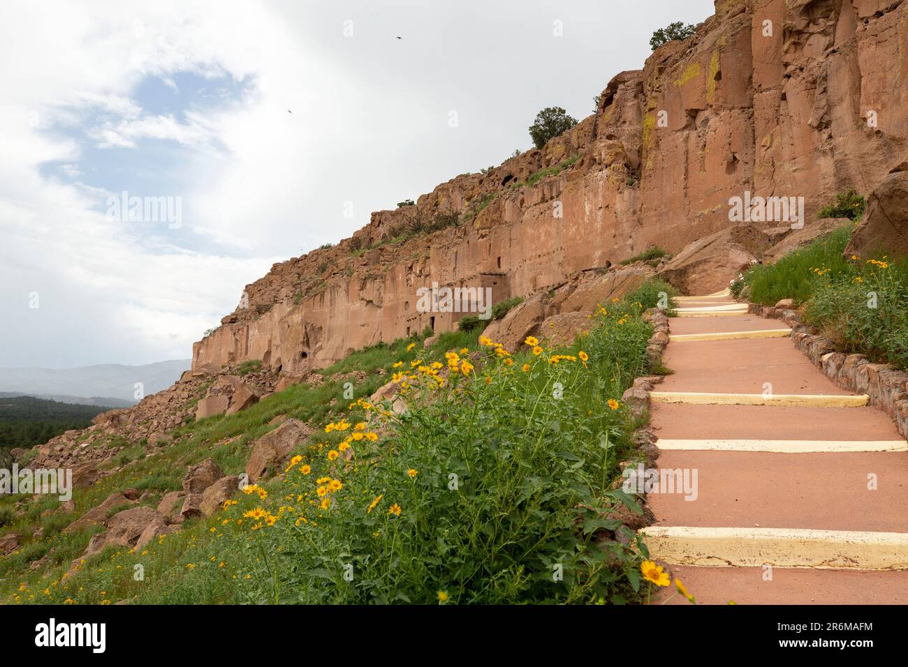 Pictured is the Cliffside of the Puye Cliff Dwellings in northern New ...