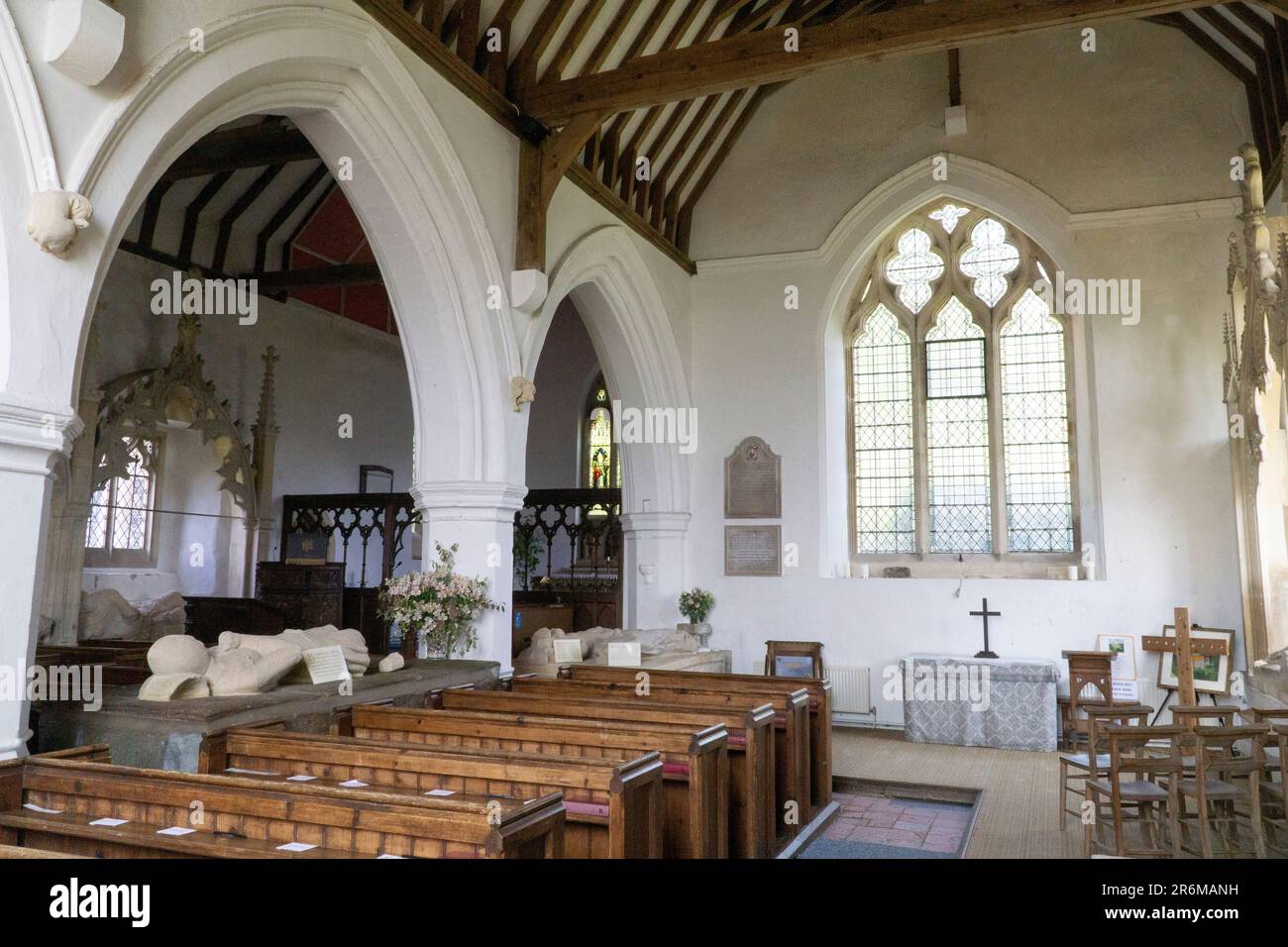 The historic church of St Mary's in Aldworth, Berkshire. The flint ...