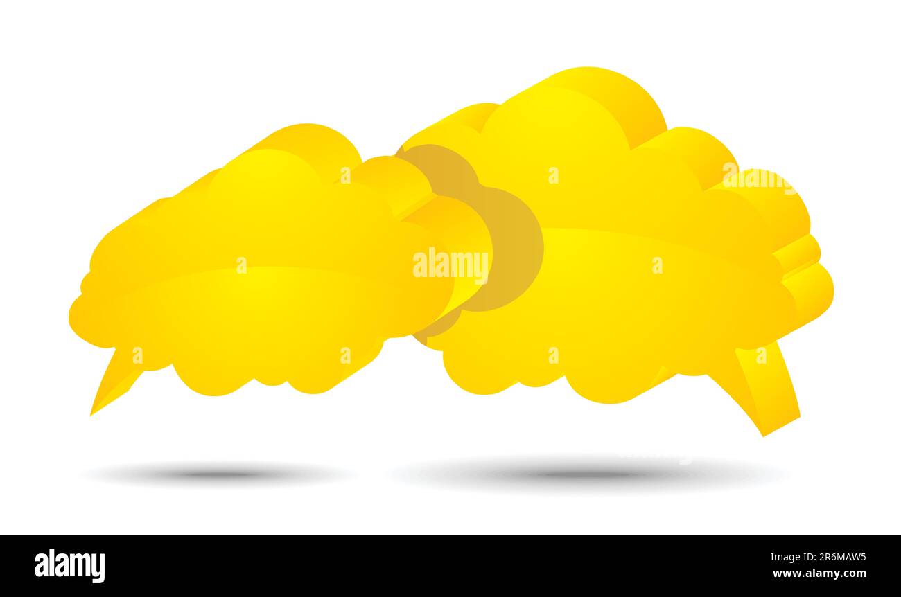 Two yellow speech bubbles Stock Vector Images - Alamy