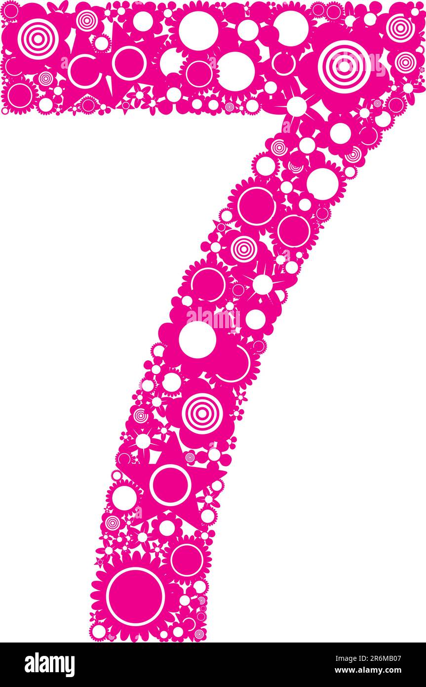 Illustration with number seven from flowers Stock Vector Image & Art ...
