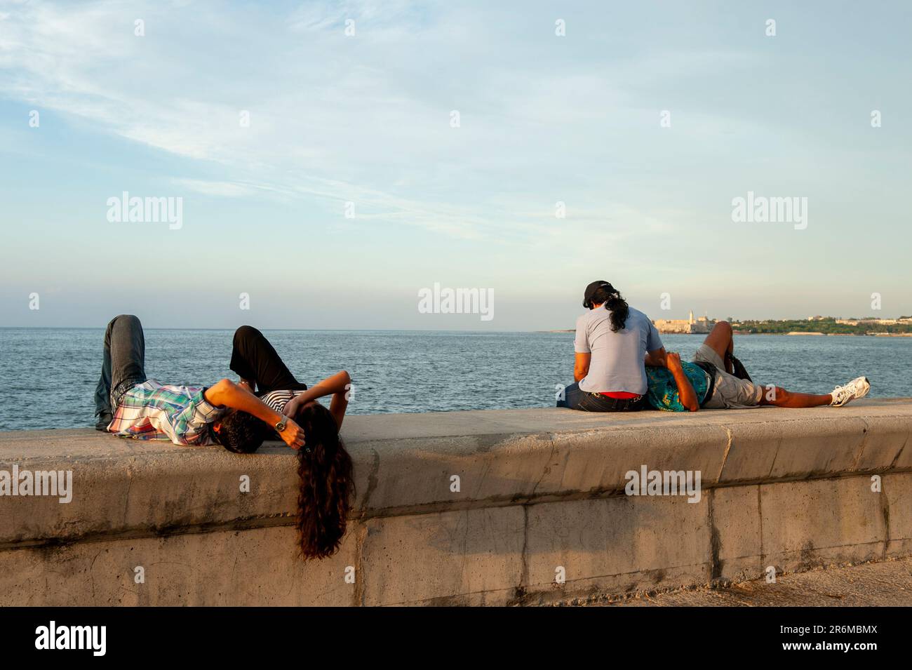 Havana, Cuba. Couples and tourists gather to spend time on the ...