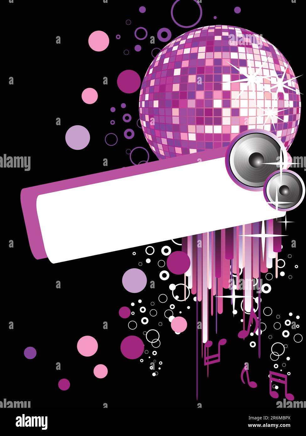 vector eps10 illustration of a mirror ball on a party background Stock ...