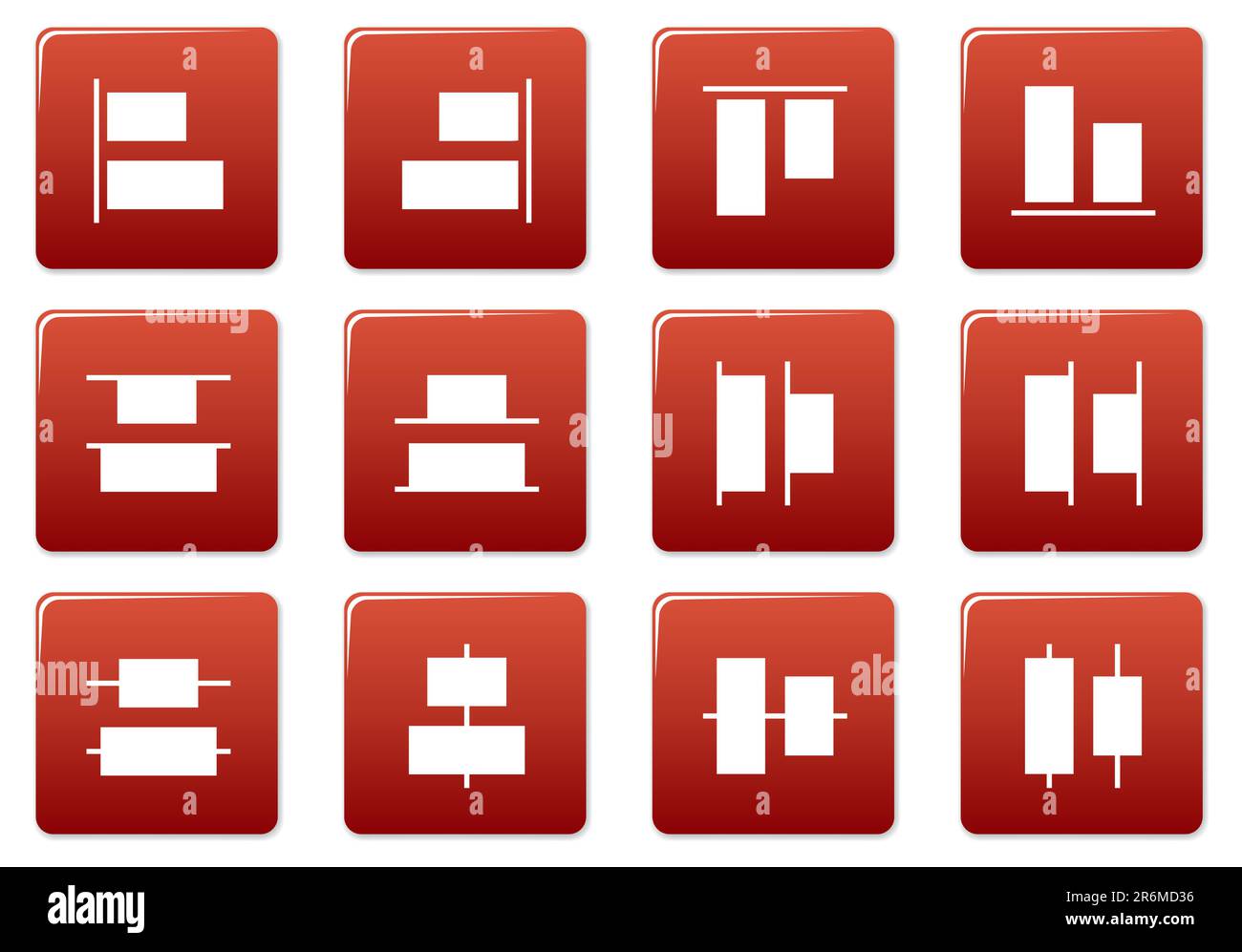 Gadget square icons set. Red - white palette. Vector illustration Stock Vector Image & Art - Alamy