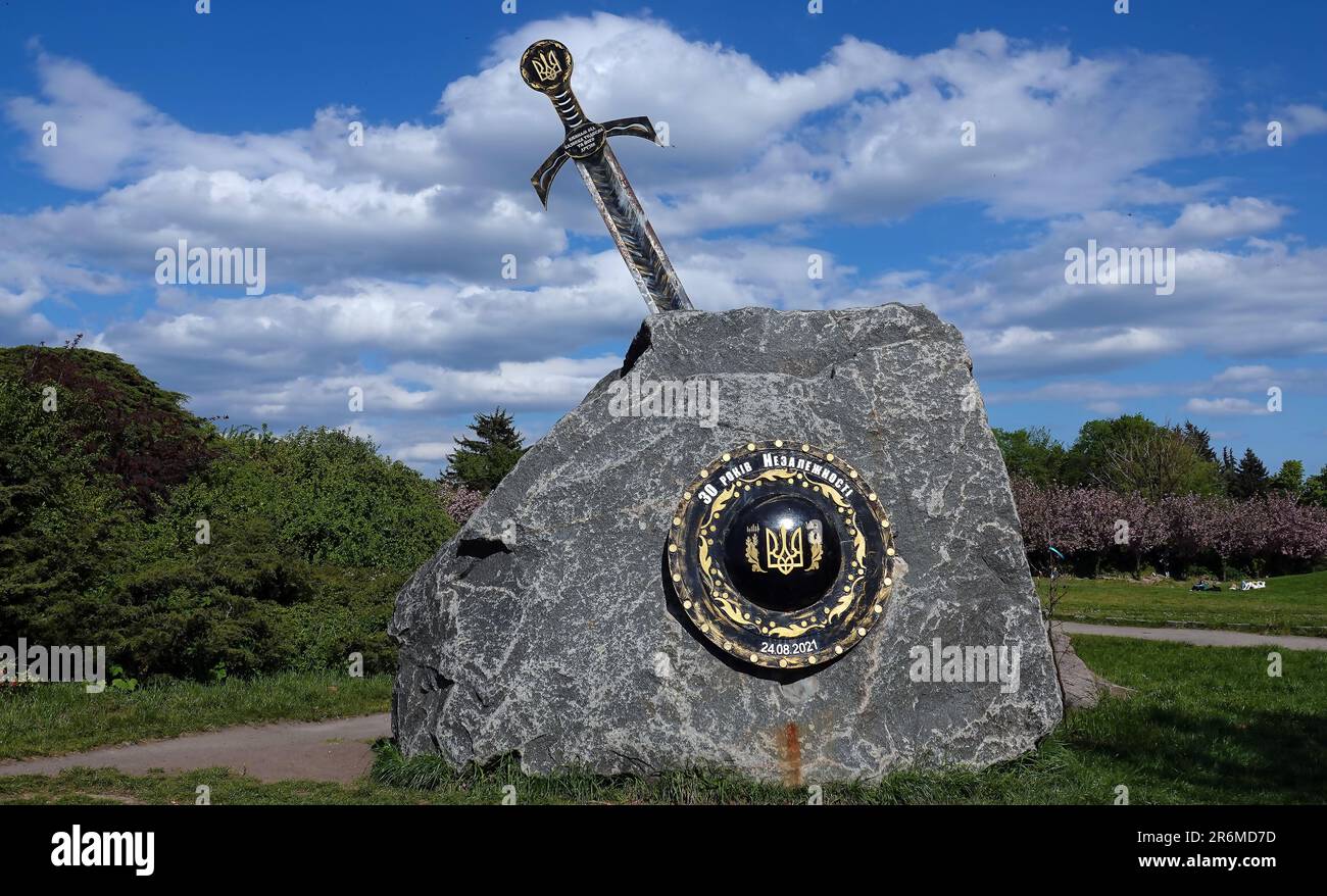 Kyiv, Ukraine May 5, 2023: Monument of 30 years of Independence of ...