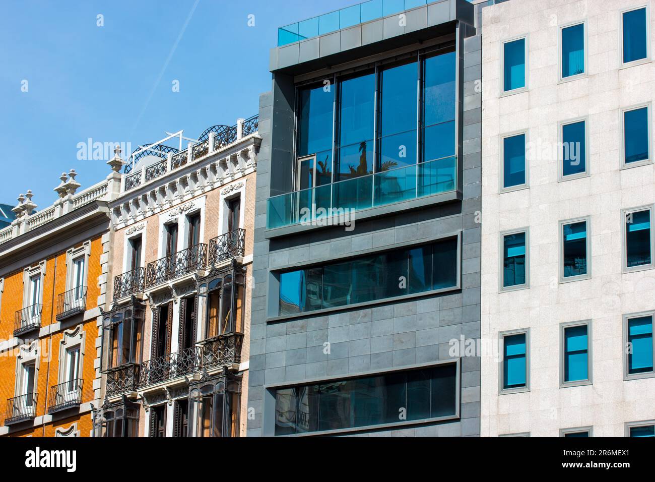 Building facades different architectural styles Modern historical ...