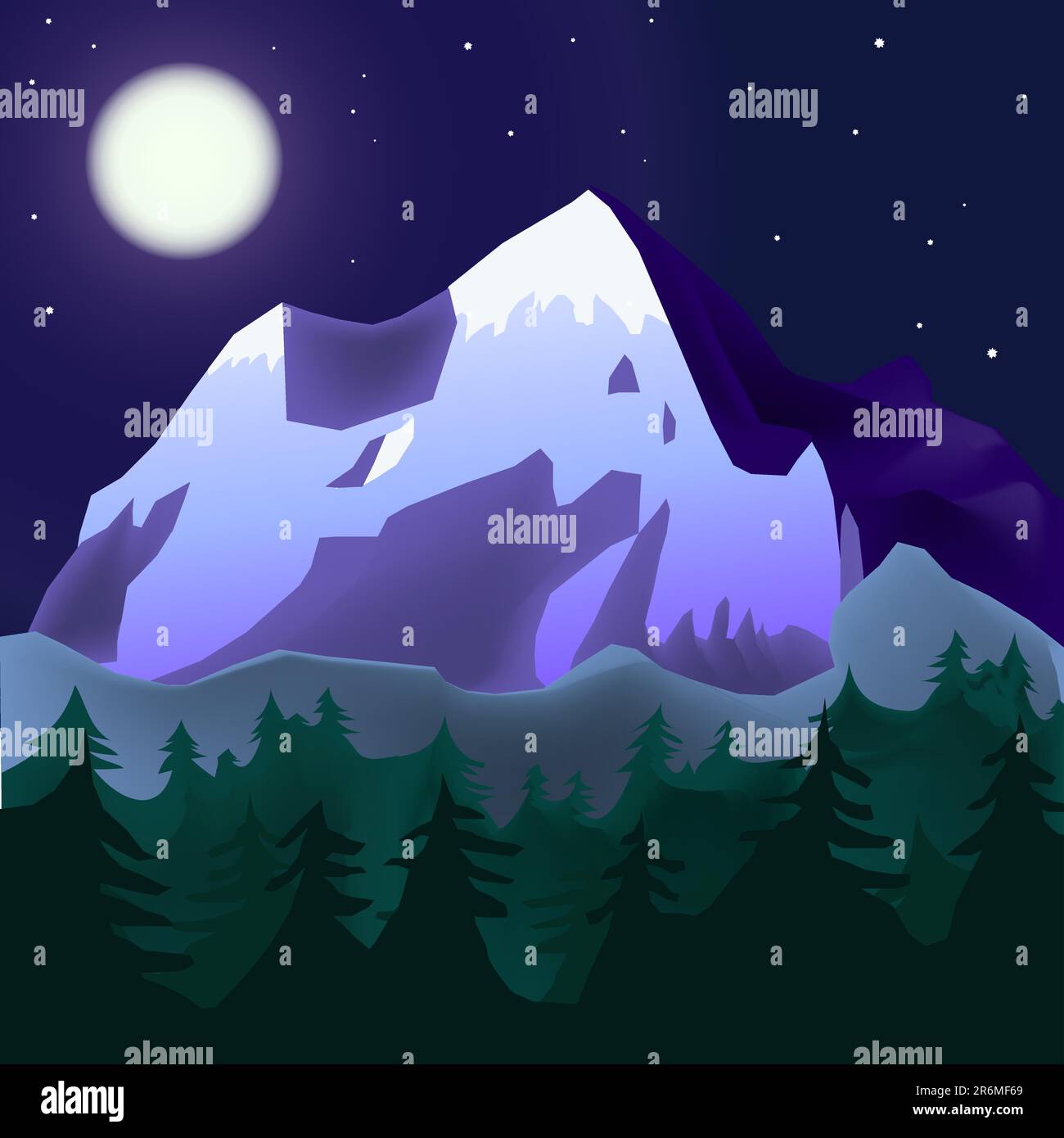 The light in the mountains Stock Vector Images - Alamy