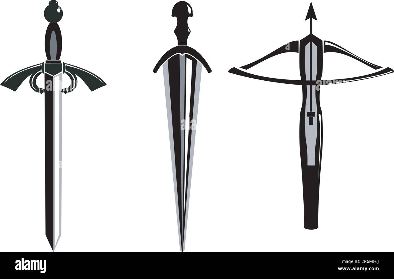 ancient weapons outline vector on white background Stock Vector Image ...