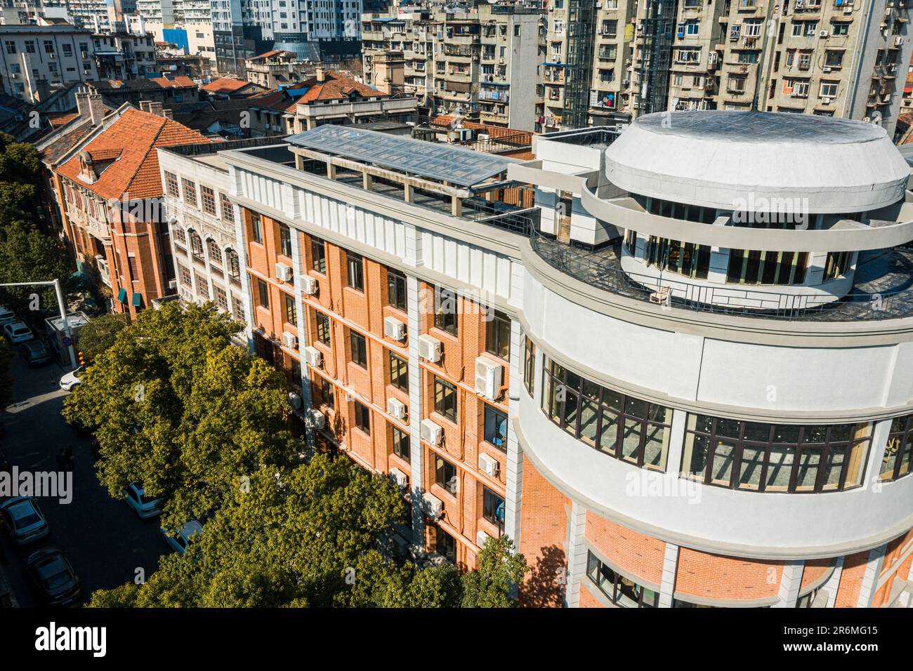 Aerial view of century-old historical buildings in Wuhan Stock Photo ...