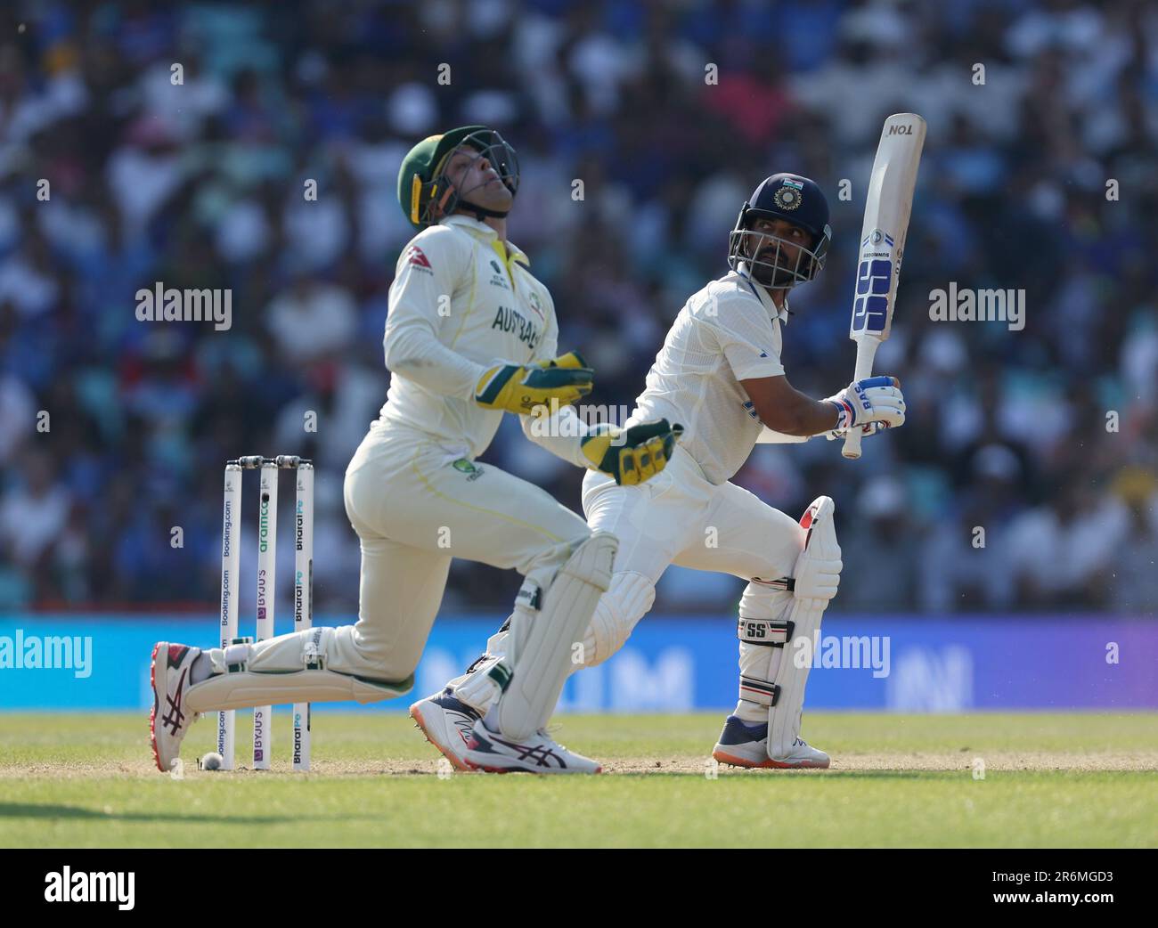 India's Ajinkya Rahane (right) batting during day four of the ICC World ...
