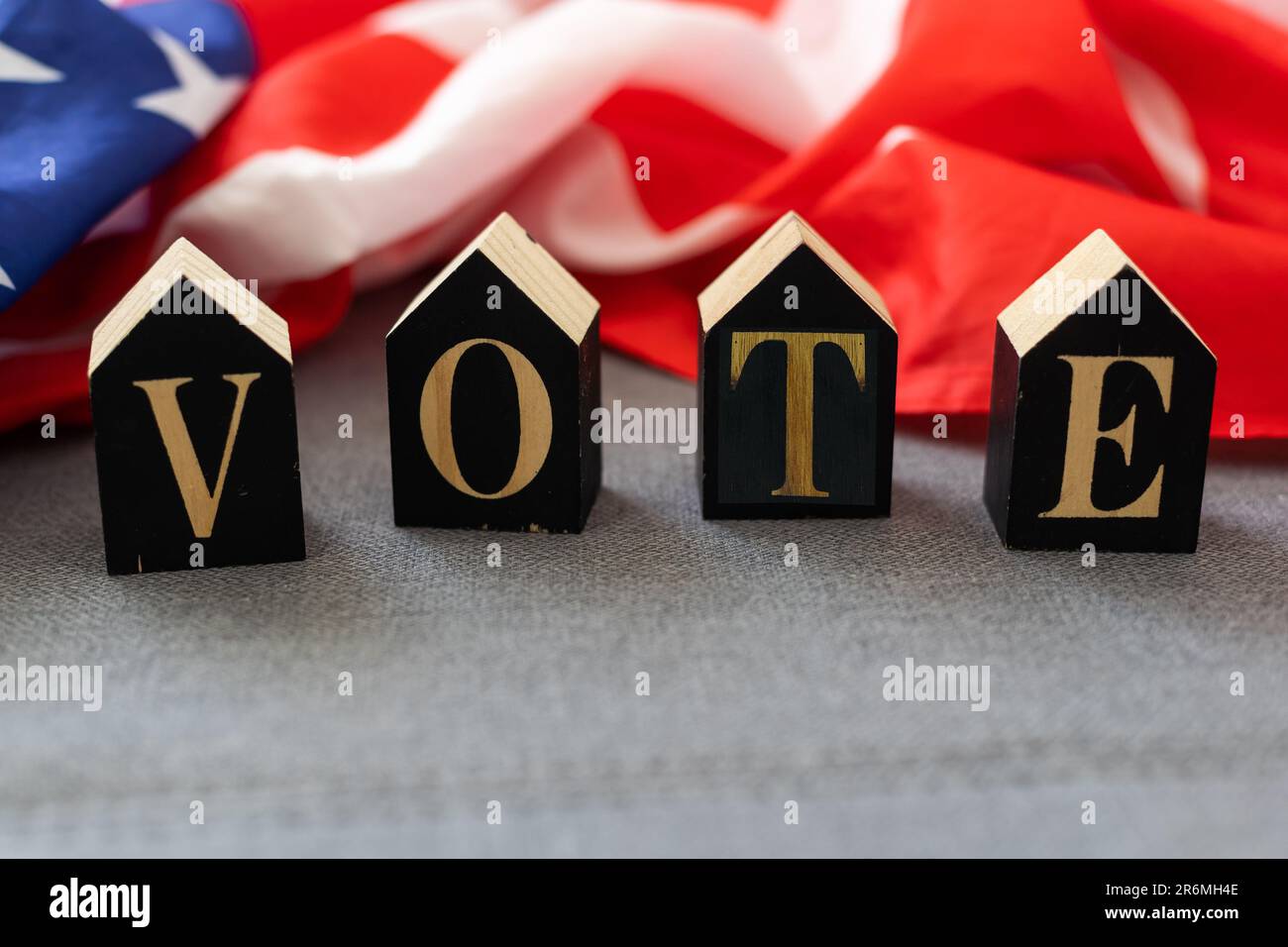 United States presidential election 2024. Wooden cubes with the letters ...