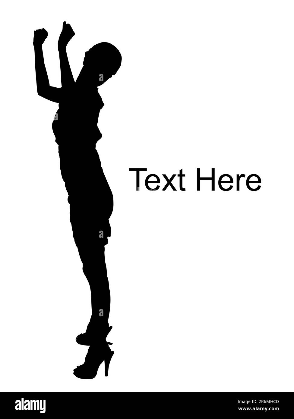 smiling female showing the winning sign with white background Stock ...