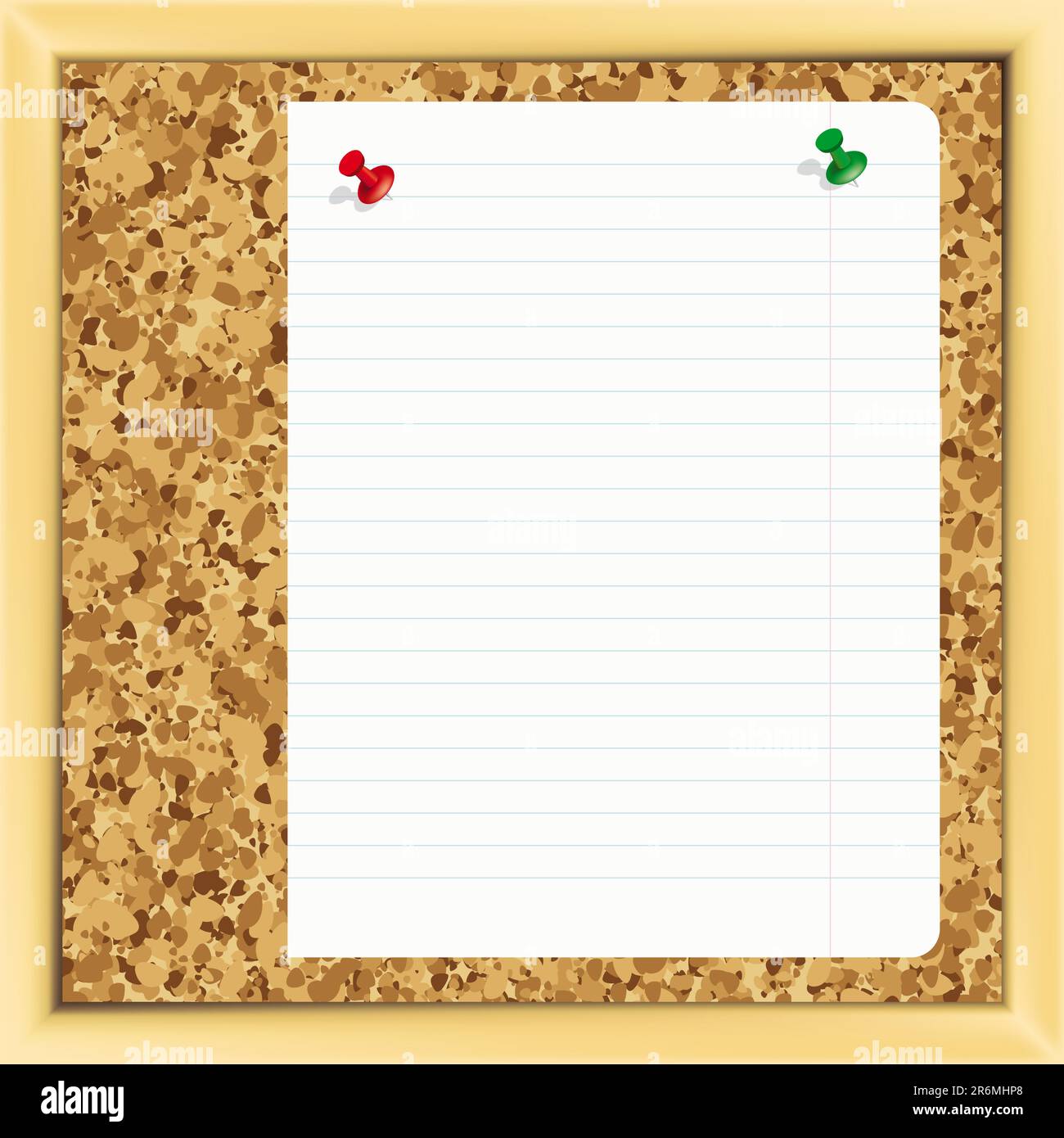 Vector. closeup of note paper on cork board - Illustration for your ...