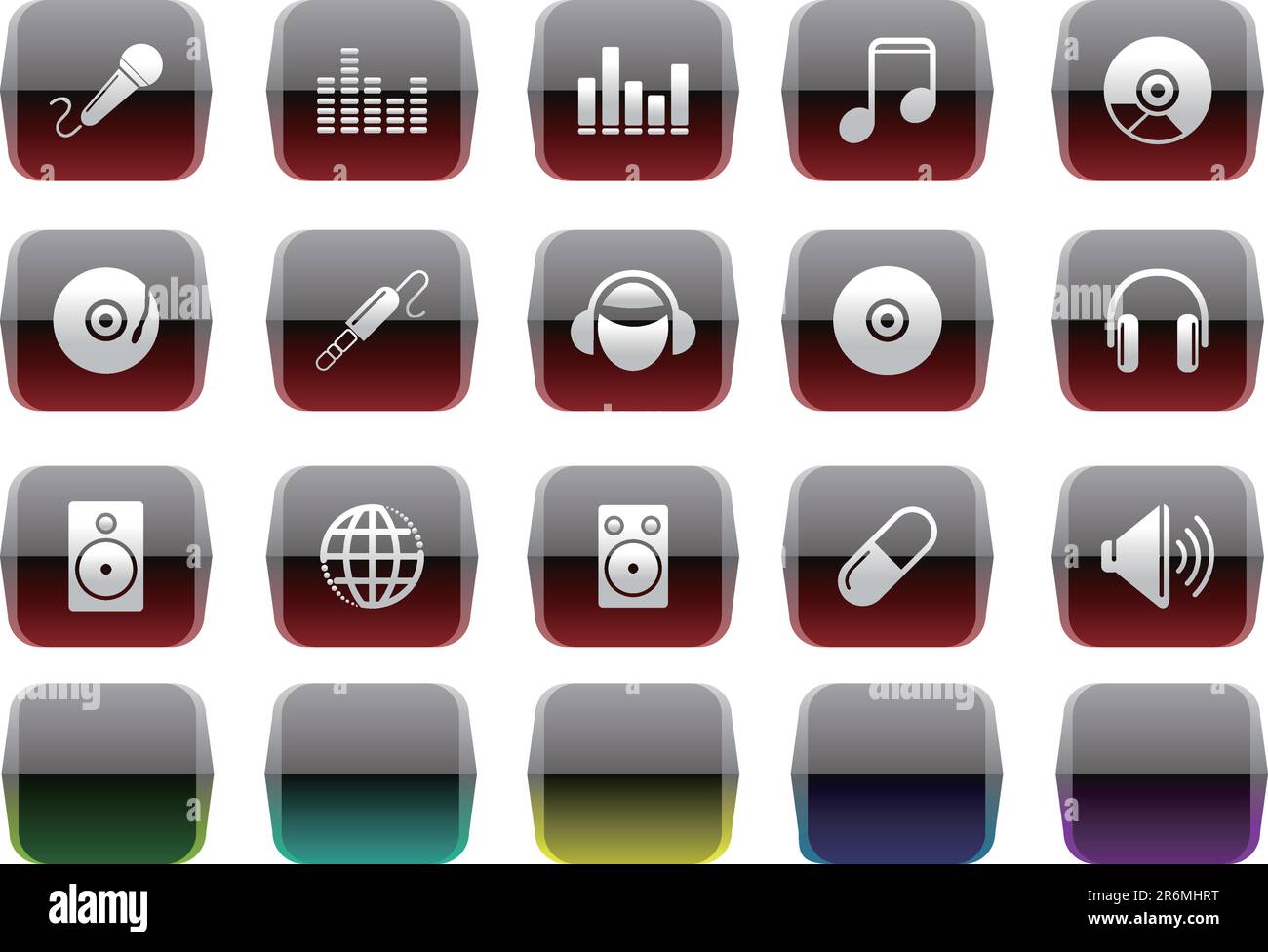 Music and Dance icons Transparent metal Series Stock Vector Image & Art ...