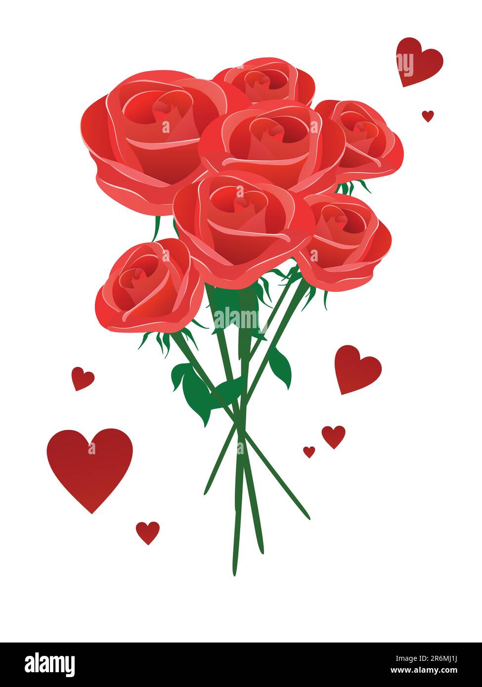 Hearts and roses Cut Out Stock Images & Pictures - Alamy