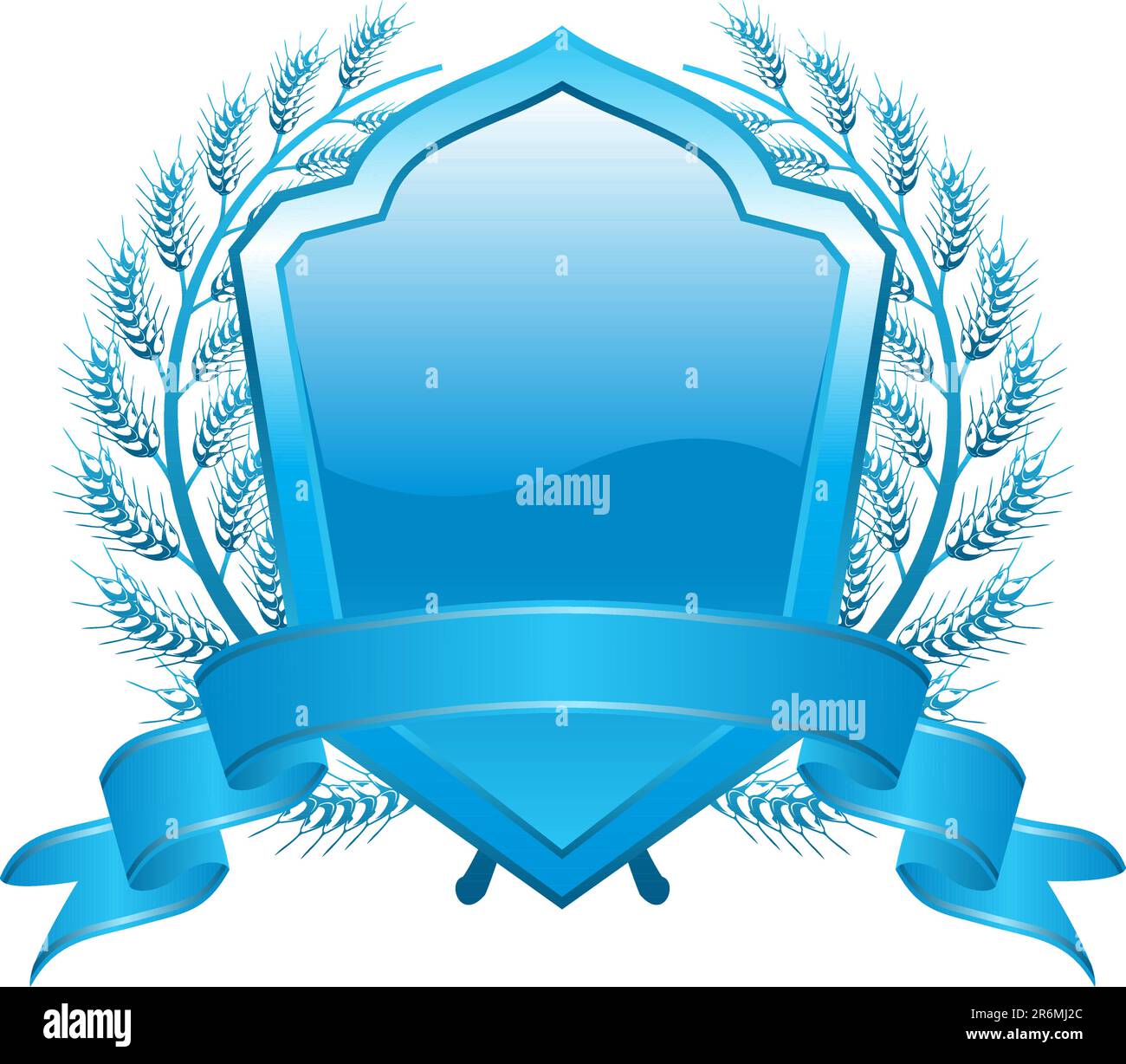 blue shield design with plant and decoration Stock Vector Image & Art ...