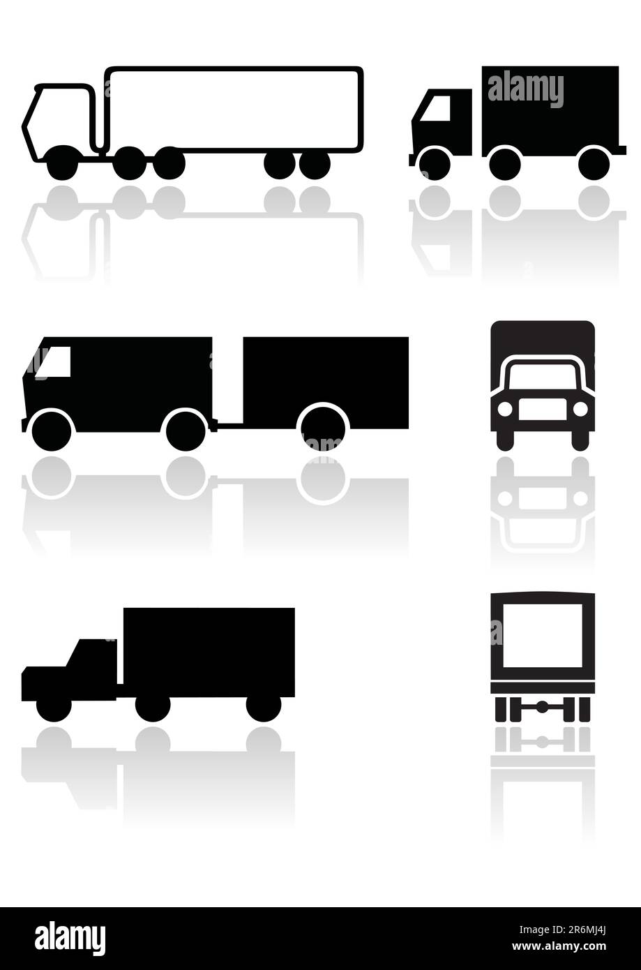 Vector set of different truck symbols. All vector objects are isolated ...