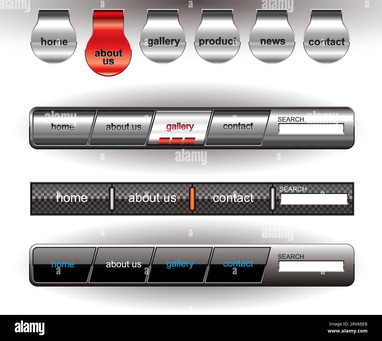 Metallic editable website buttons 2 on white Stock Vector Image & Art ...