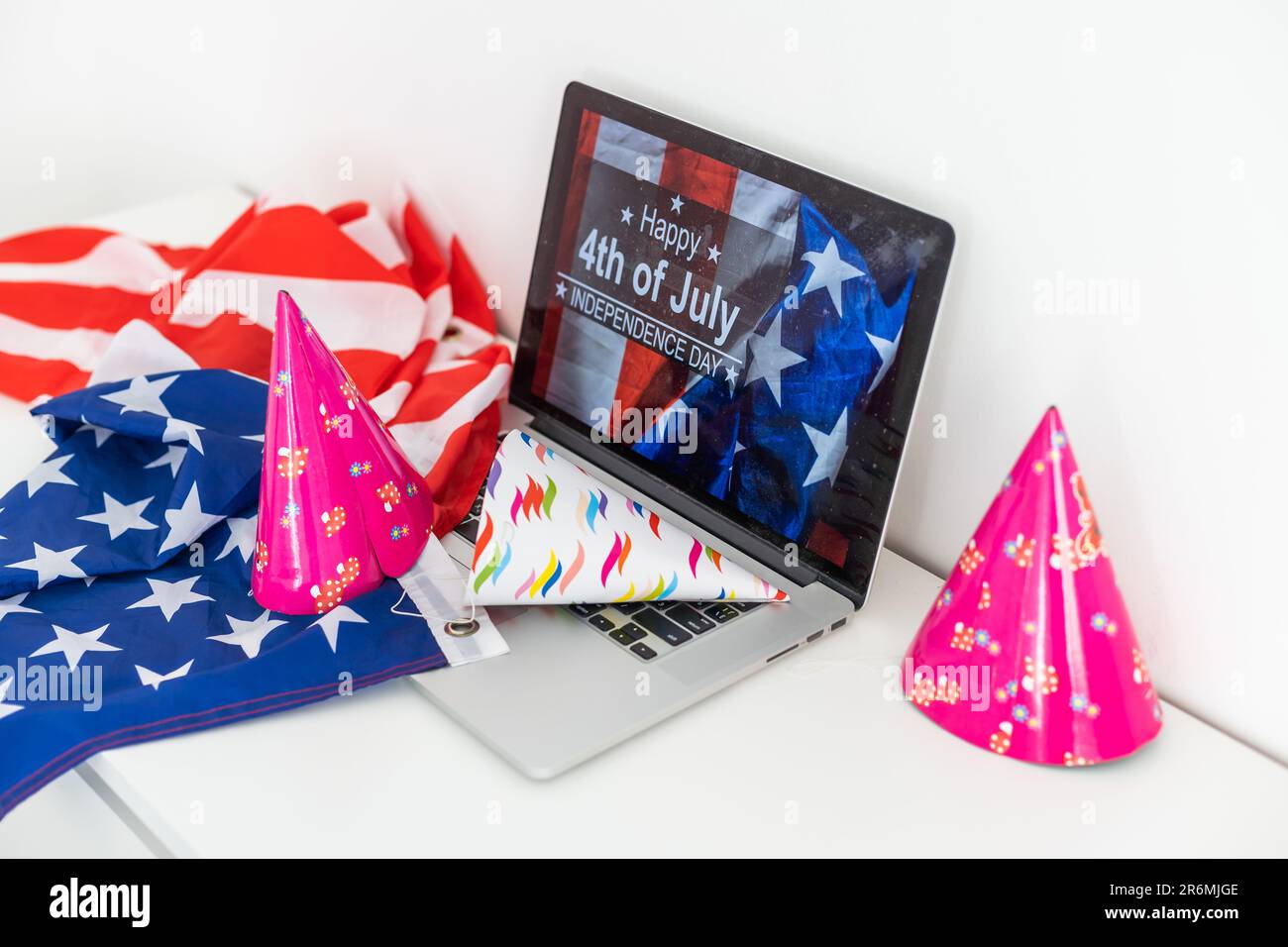 4th of July American Independence Day USA flags decorations with ...
