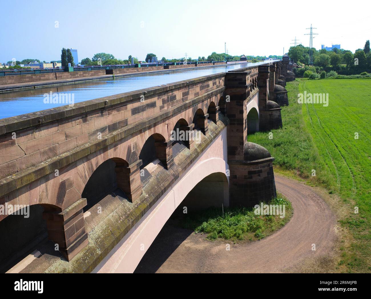 Minden, Germany- June 5 2023 The Minden Aqueduct consists of two ...