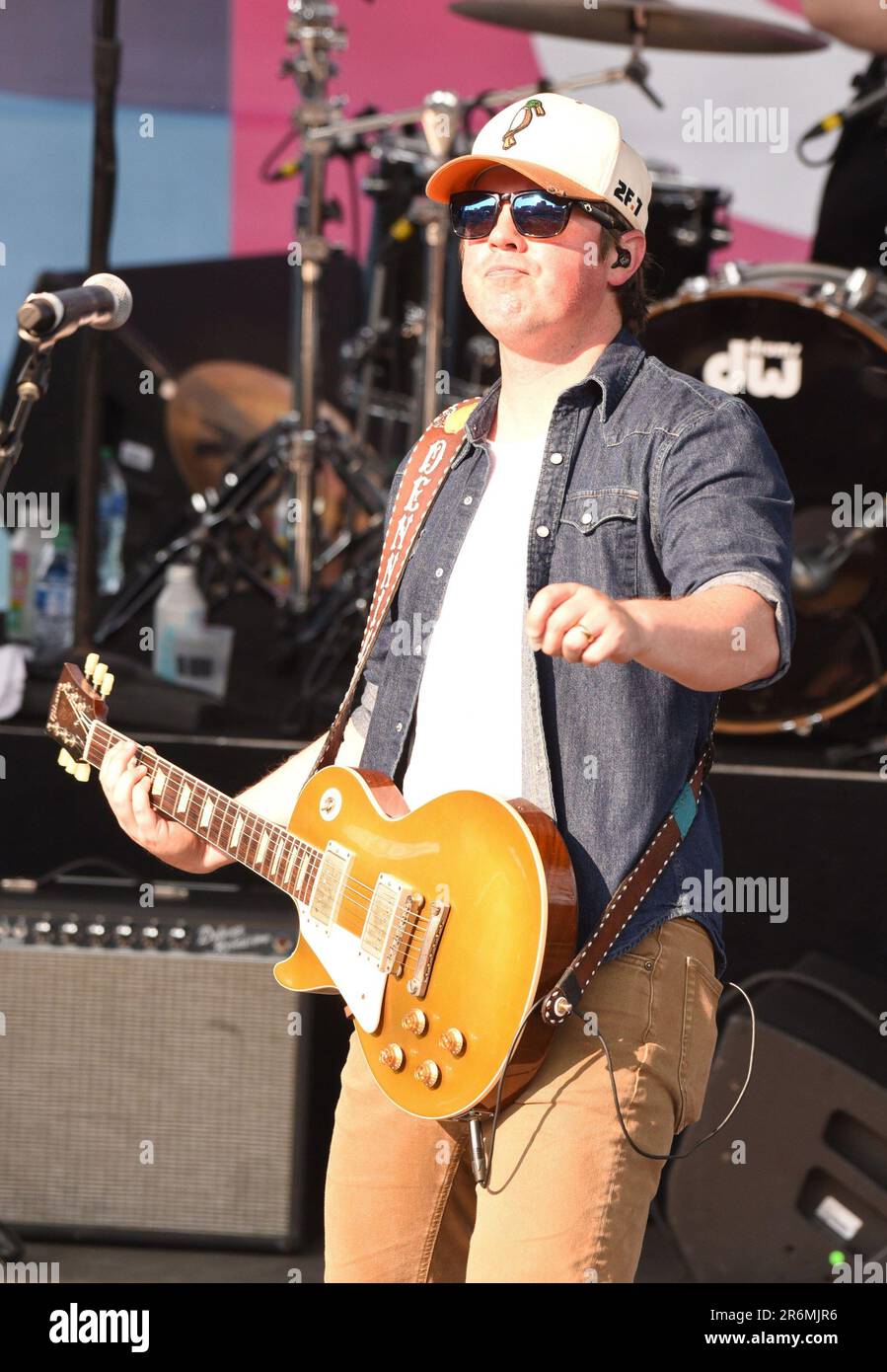 Nashville, TN, USA. 8th June, 2023. Travis Denning on stage for CMA ...