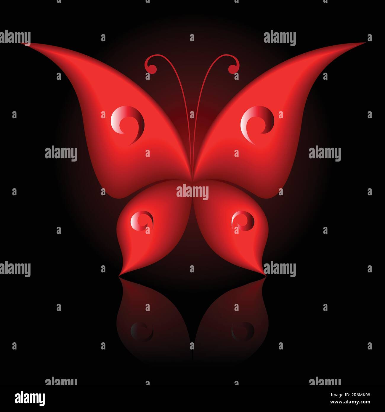 Vector illustration of red icon simply butterfly Stock Vector Image ...