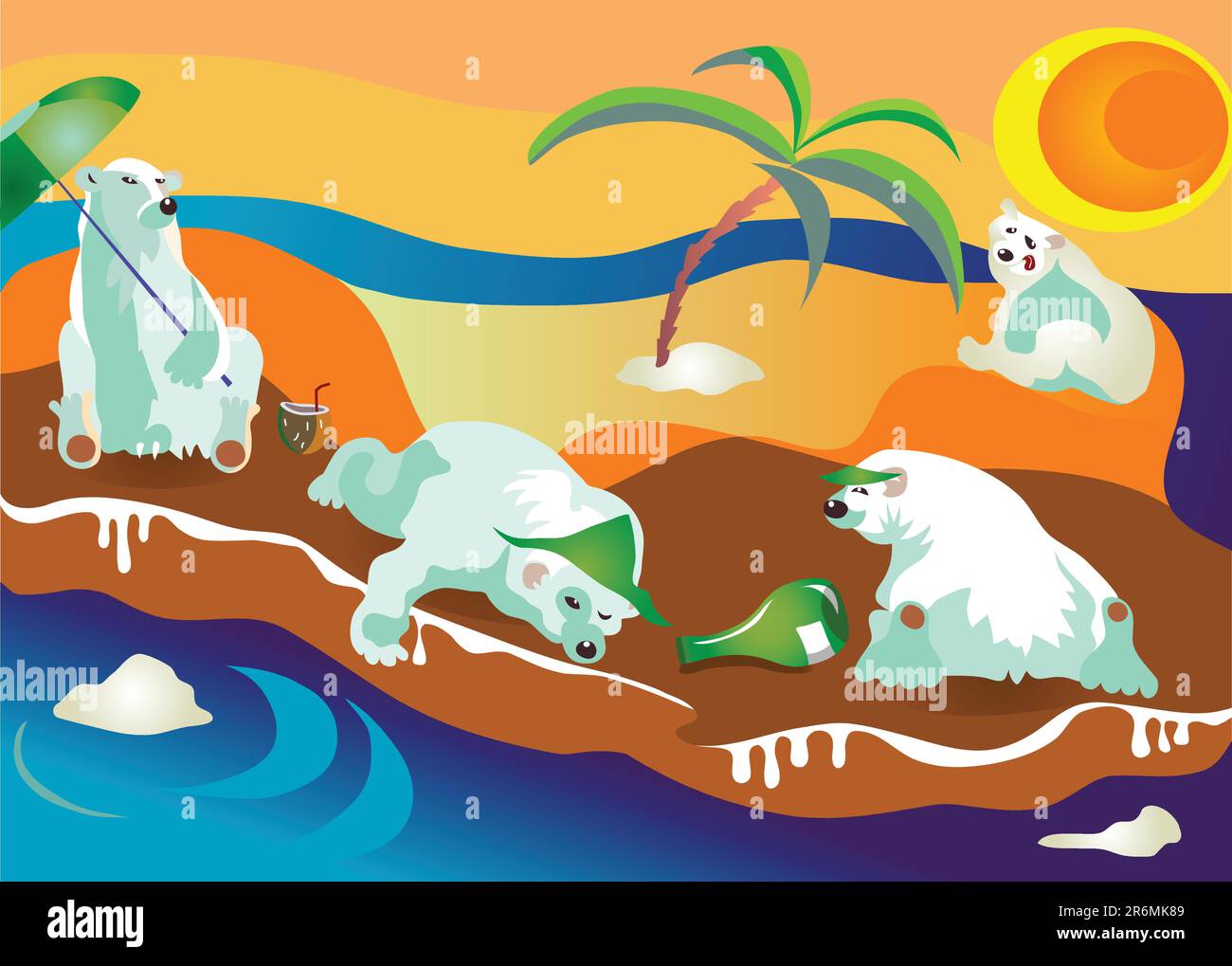 concept illustration of changing of climate Stock Vector Image & Art ...