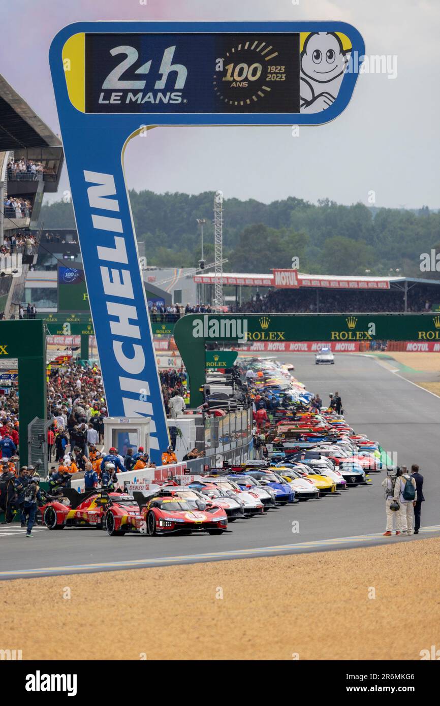 Le Mans, France. 10th June, 2023. starting grid, grille de depart ...