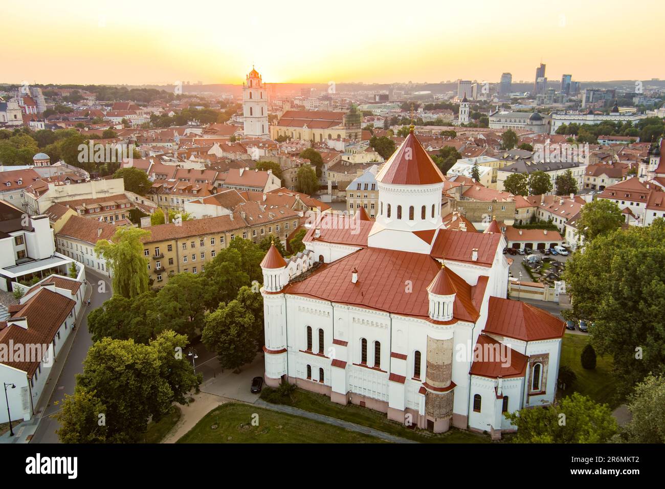 Aerial view of Vilnius Old Town, one of the largest surviving medieval ...