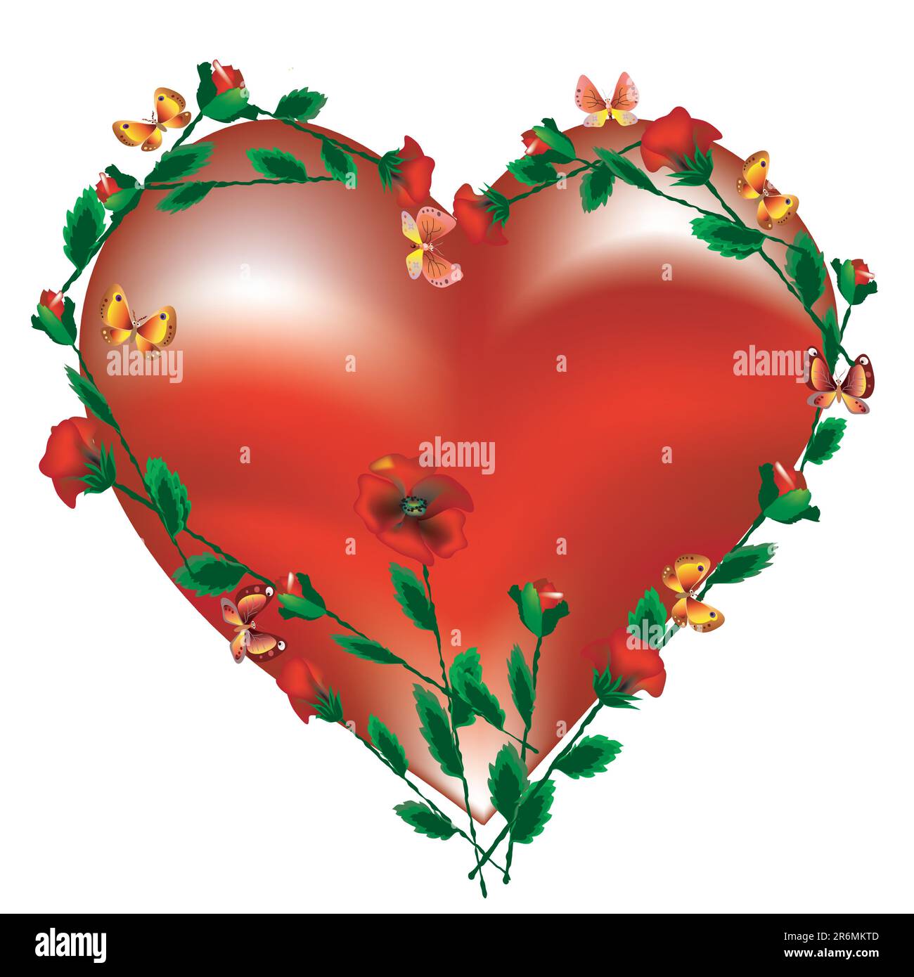 Beautiful wild flowers butterflies Cut Out Stock Images & Pictures - Alamy