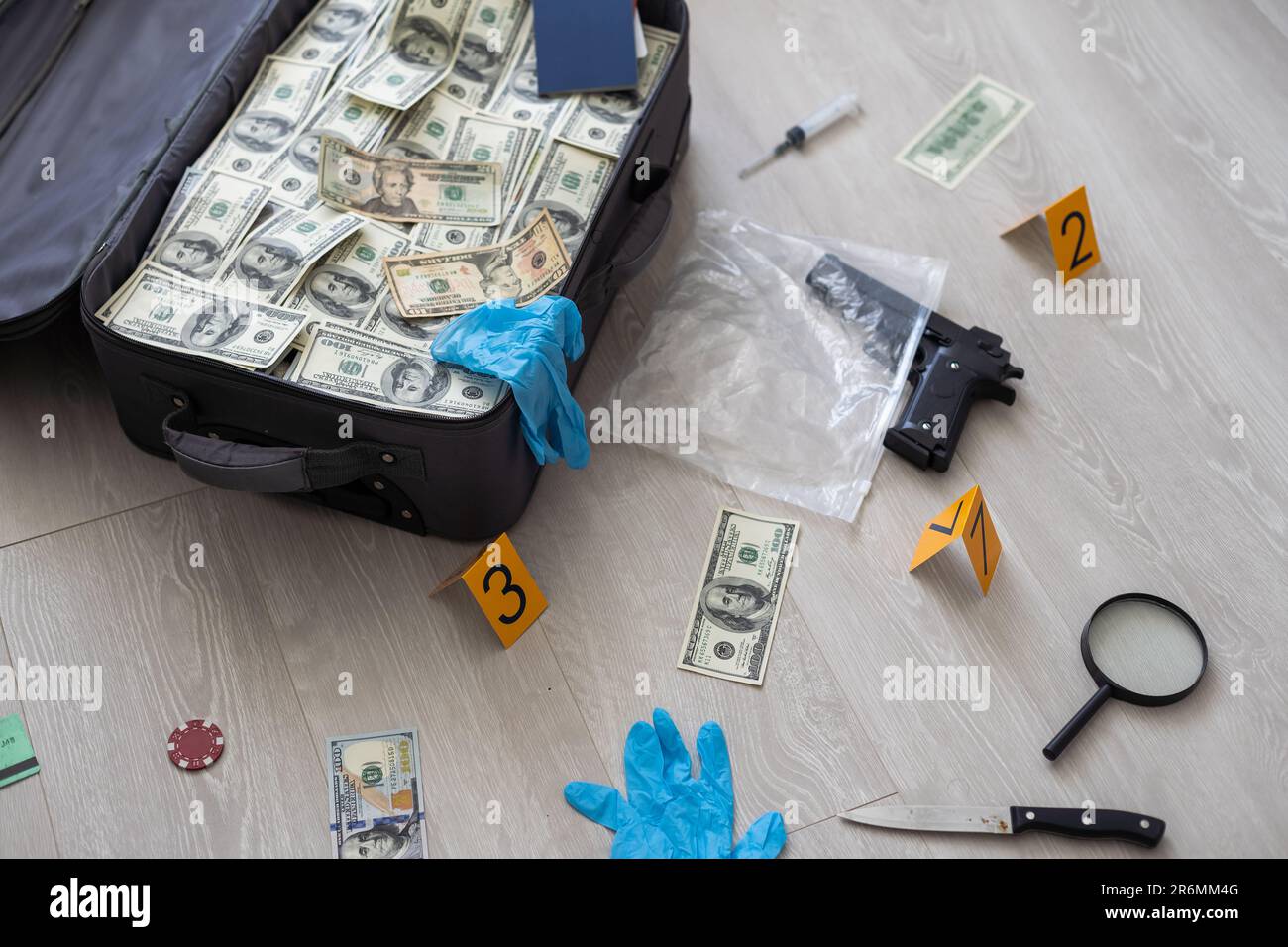 Open suitcase with one million dollars bills stacks Stock Photo - Alamy