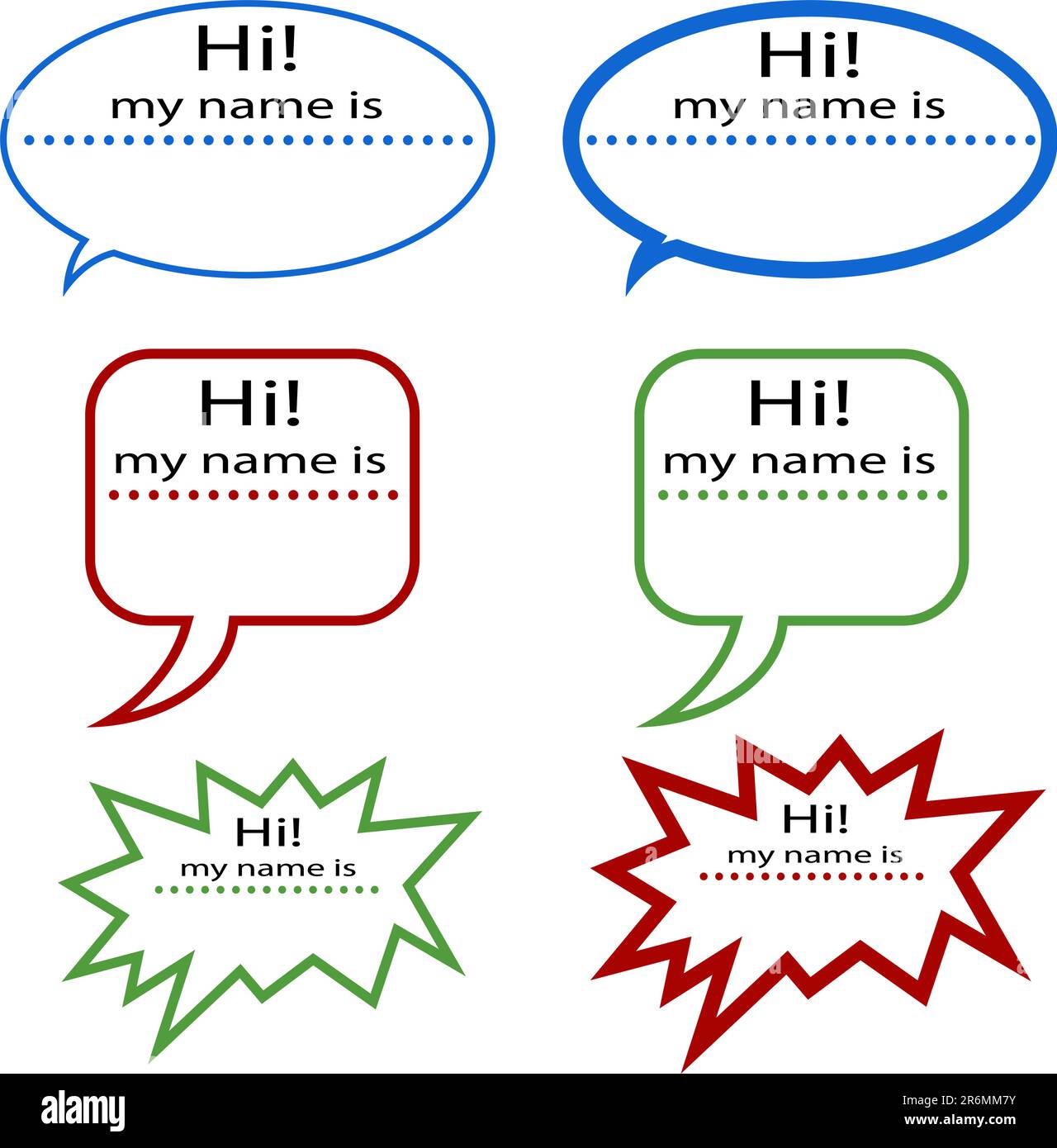 An image of a nametag set Stock Vector Image & Art - Alamy