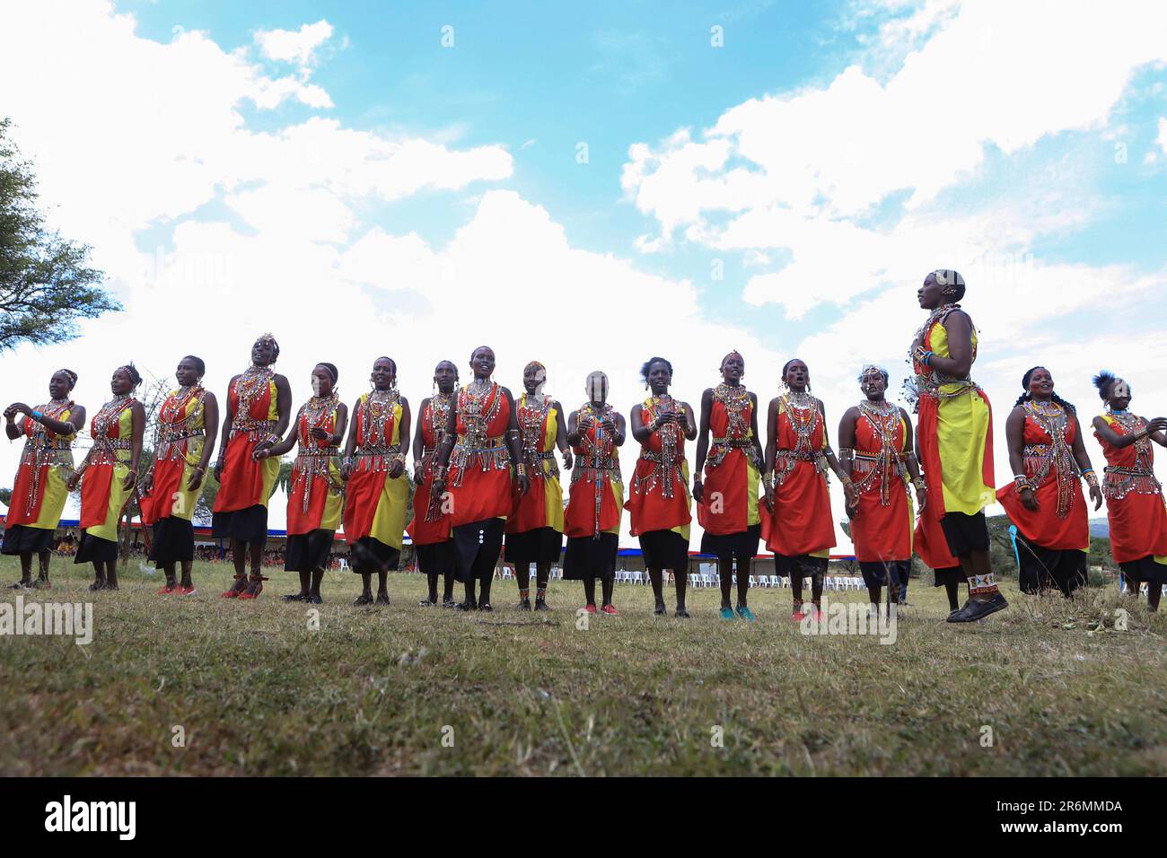 Maasai women perform song and dance as Kenya's Maasai community held an ...