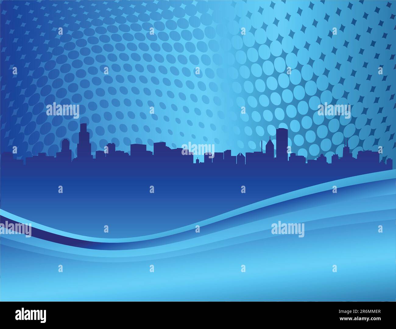 city skyline on the abstract halftone background - vector Stock Vector ...